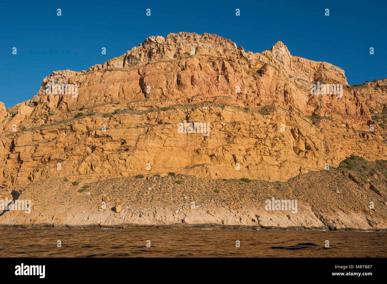 Sierra Helada cliffs from the sea, Benidorm, Alicante province, Spain ...