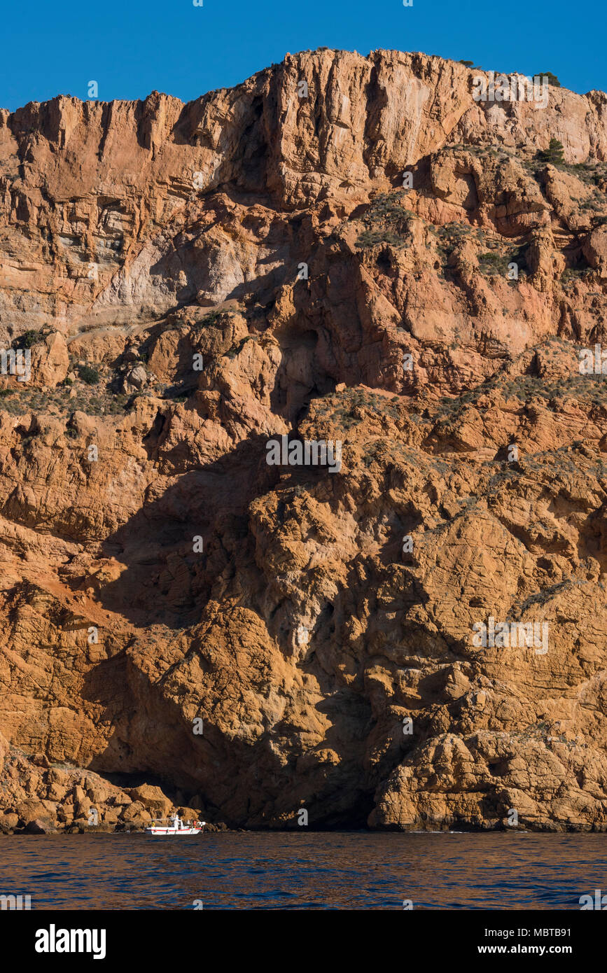 Sierra Helada cliffs from the sea, Benidorm, Alicante province, Spain ...