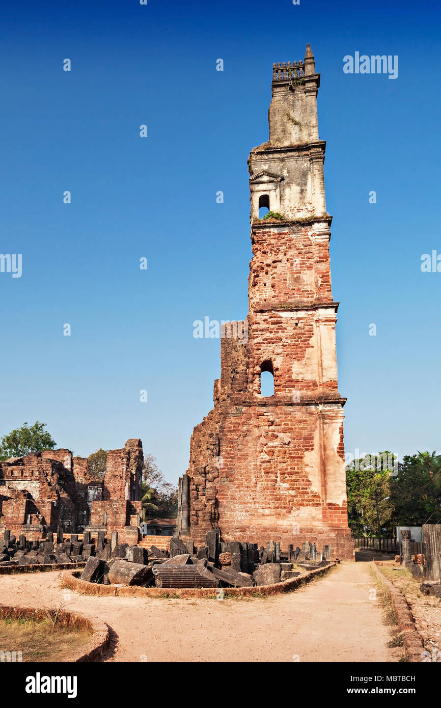 Augustine ruins in Old Goa, Goa state, India Stock Photo - Alamy