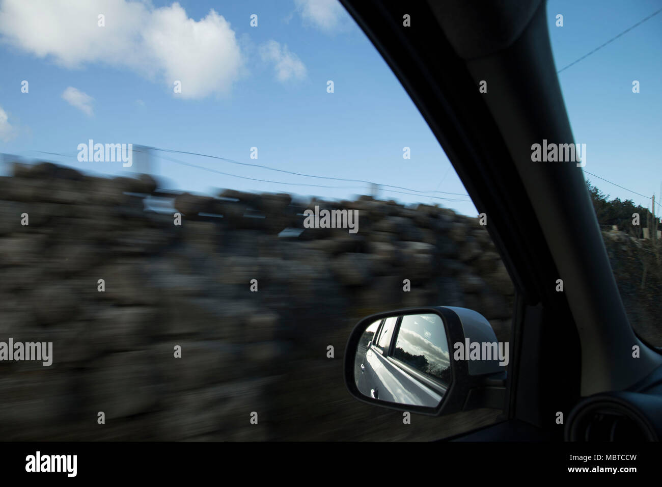 Reflection in moving car Stock Photo - Alamy