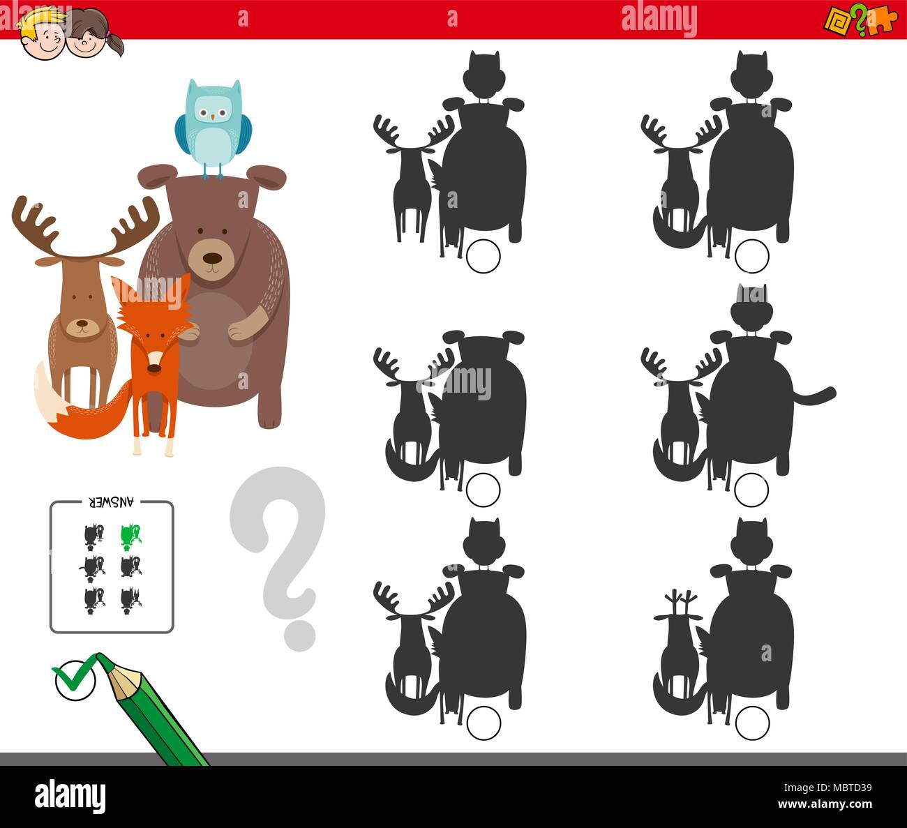 Cartoon Illustration of Finding the Shadow without Differences ...