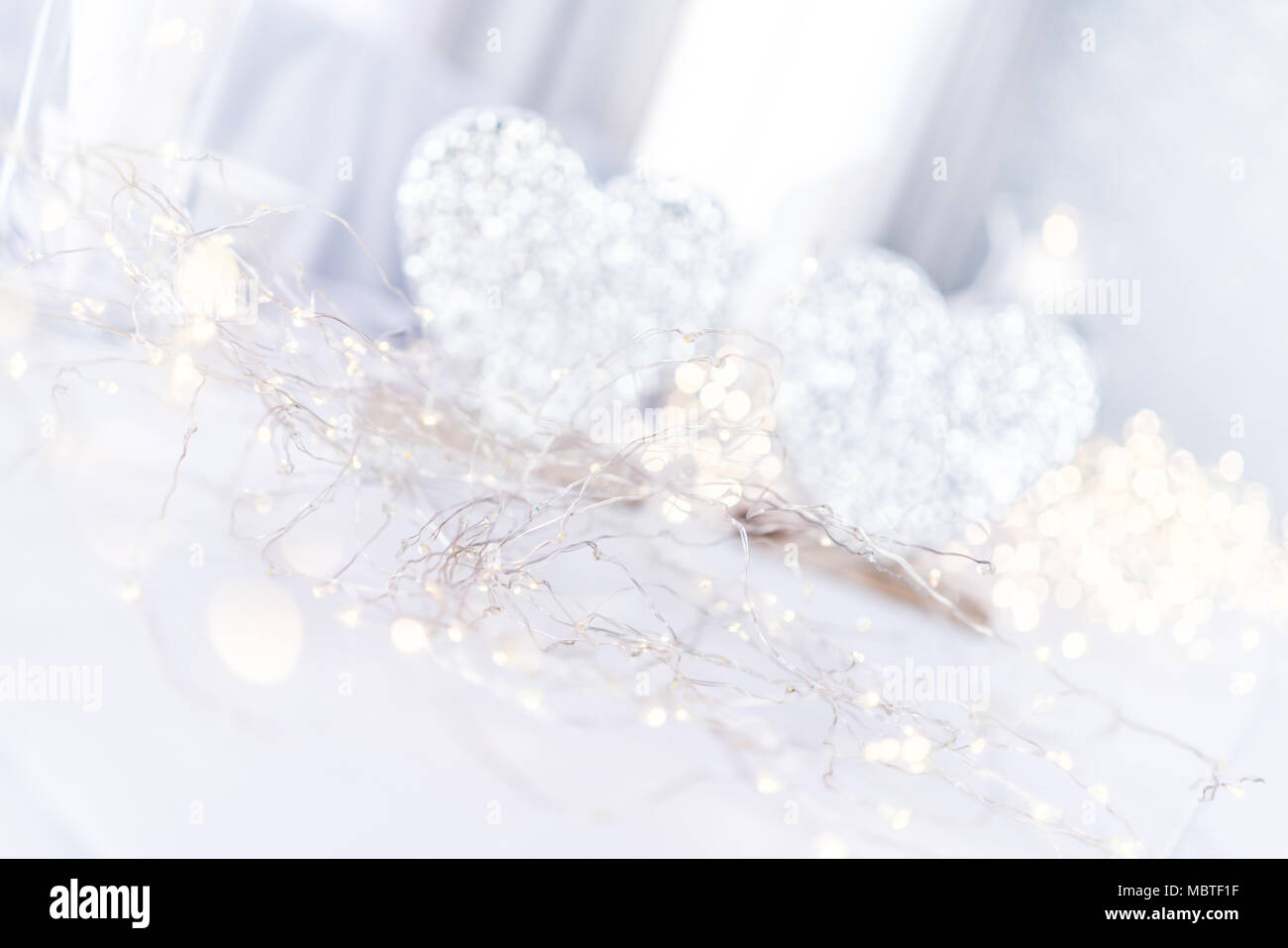 Love Hearts and lights - wedding decoration Stock Photo - Alamy