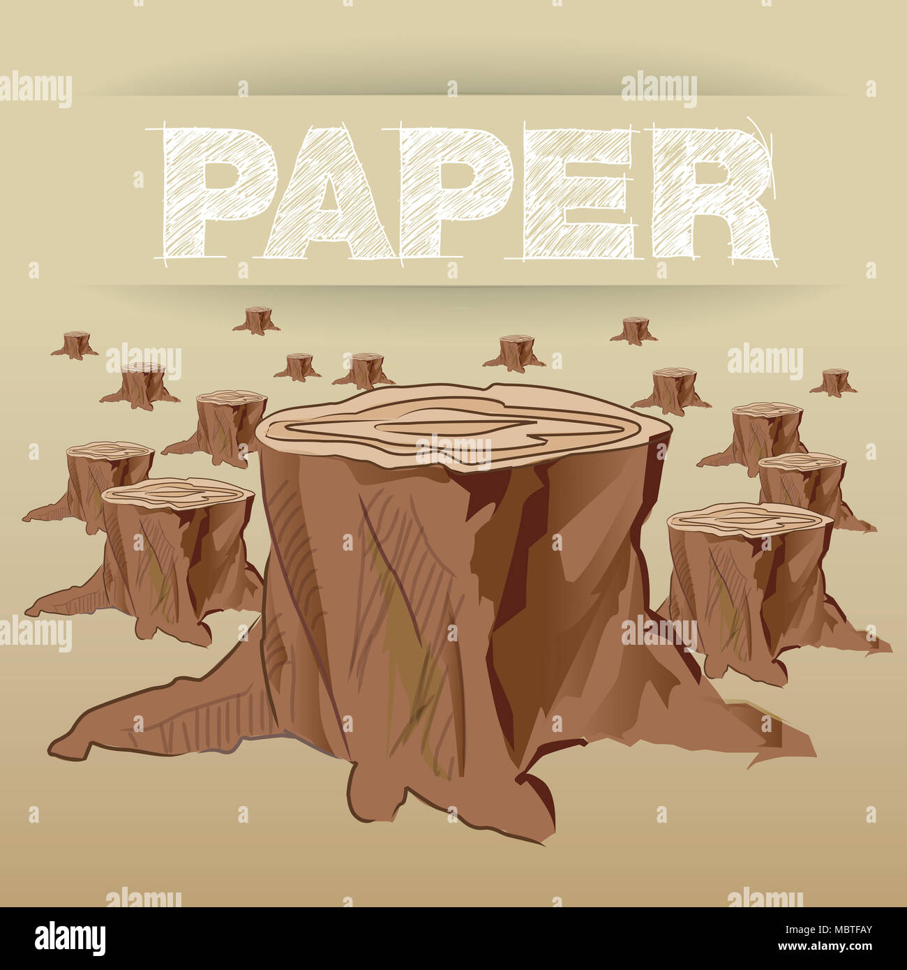 Graphic present Eco concept Paper is made with tree Stock Photo - Alamy