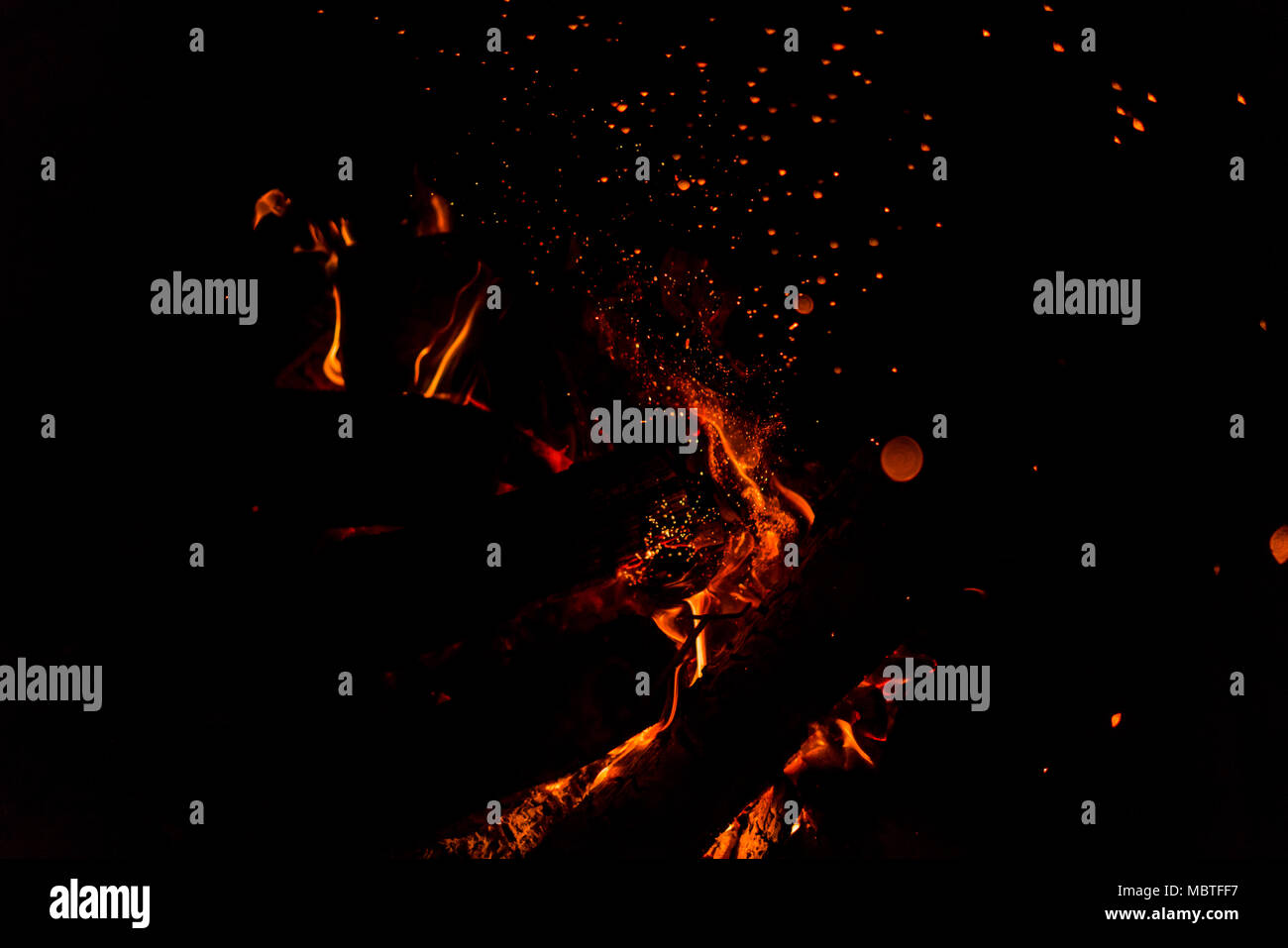 Fire camp at night, Mazury / Polska Stock Photo - Alamy