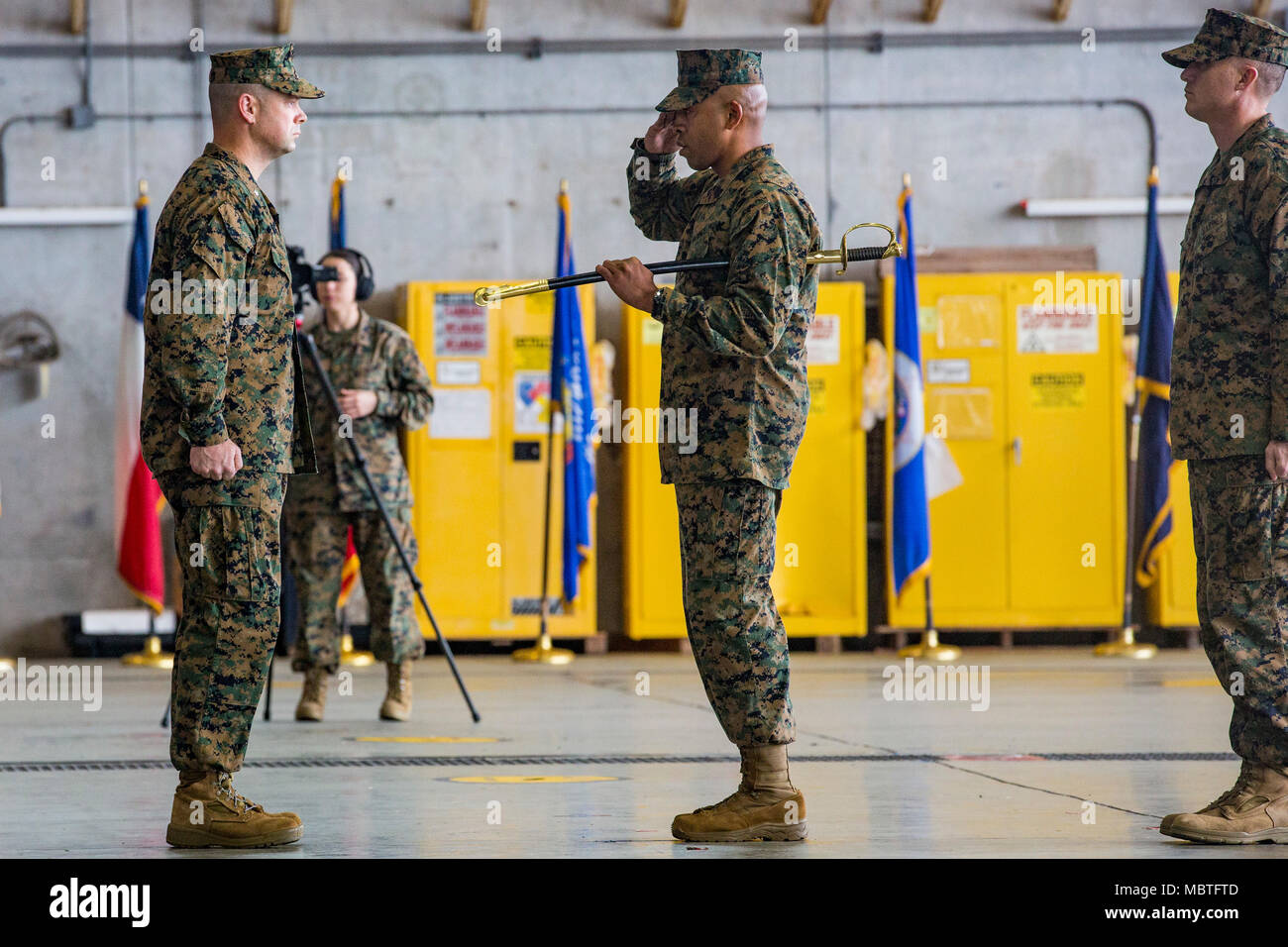 U.S. Marine Corps Sgt. Maj. Clement C. Pearson, right, off-going ...