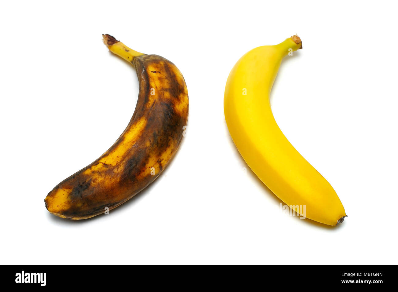 2 bananas isolated on white Stock Photo - Alamy
