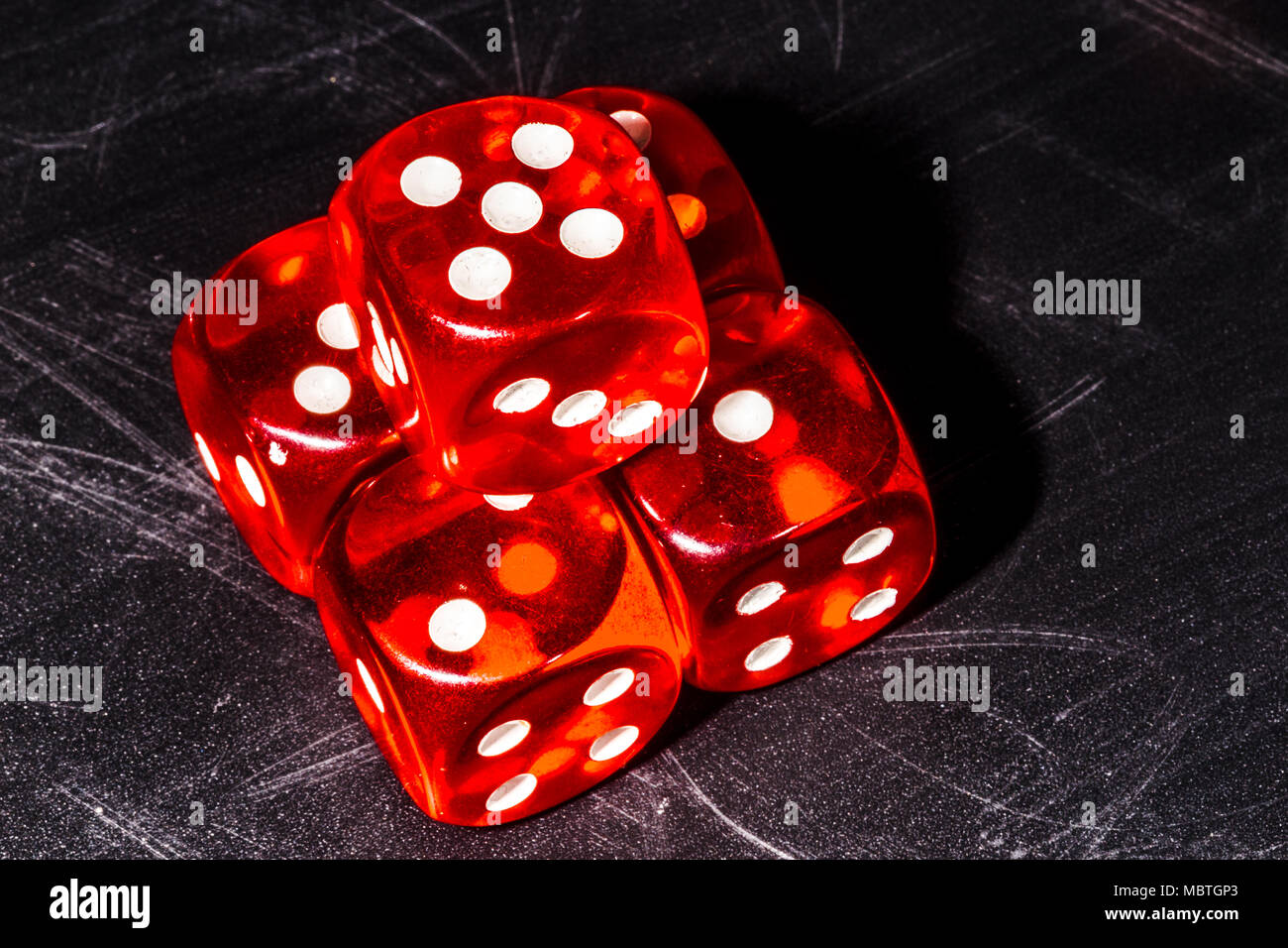 red and white, cubes on the blackboard, background image, close-up ...