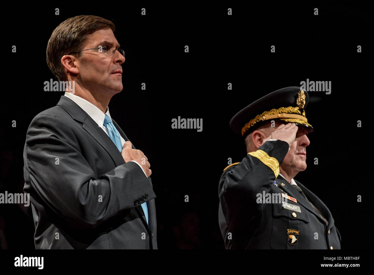 Secretary of the Army Dr. Mark T. Esper attends an Army Full Honors ...