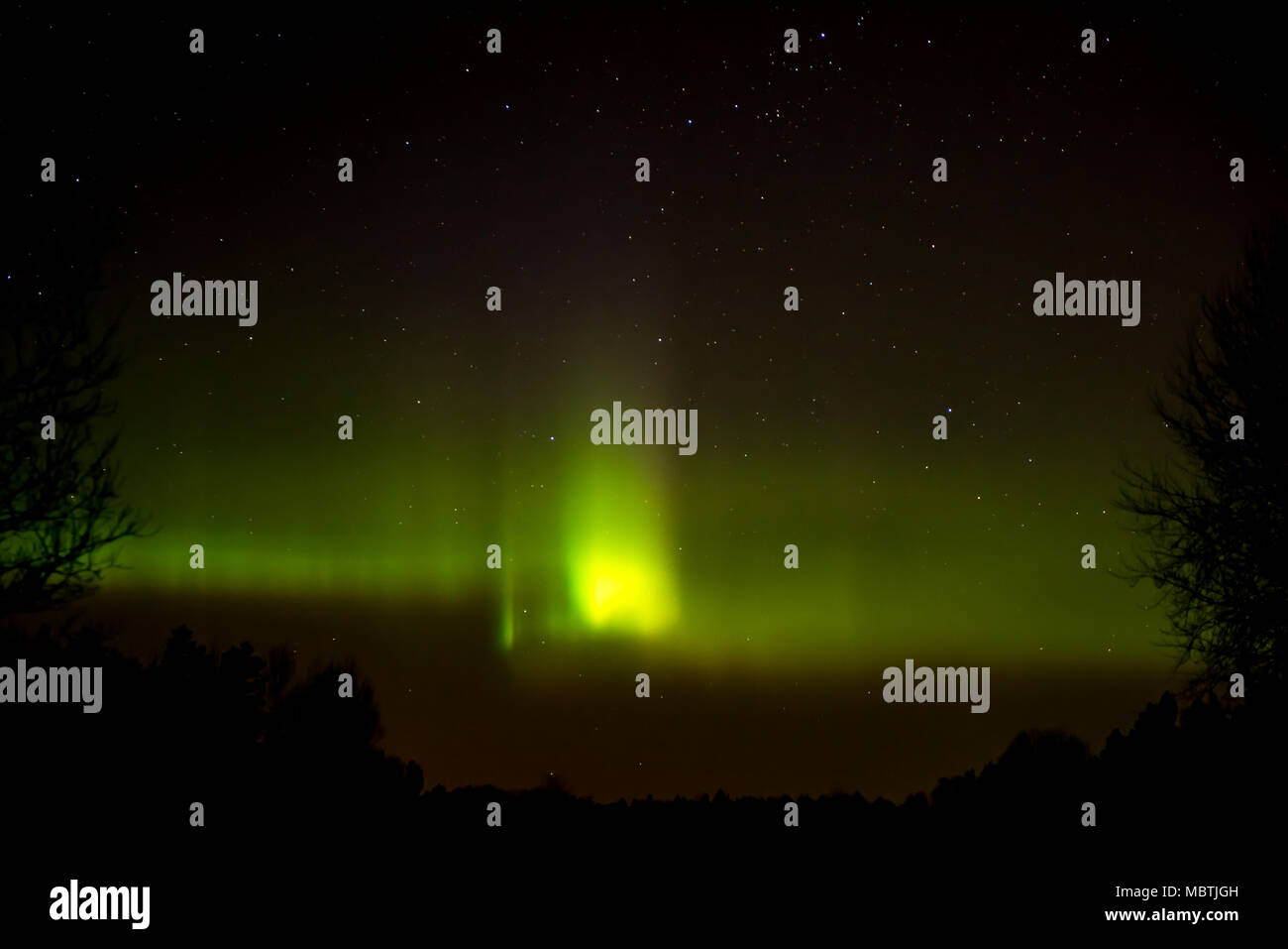 The Northern Lights Aurora Borealis peakes. An aurora is a natural light display in the sky ...