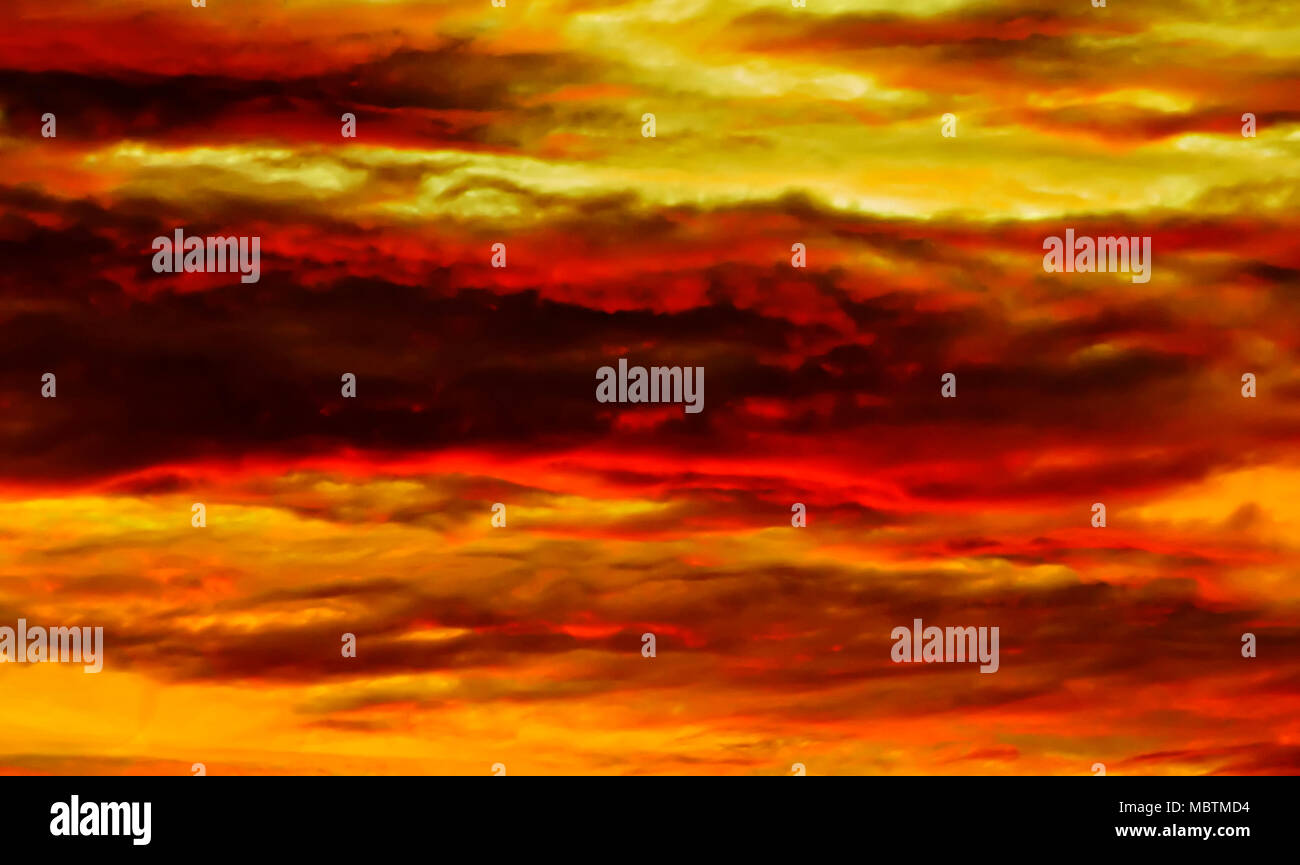 Beautyful orange sunset in Ubud, Bali island Stock Photo - Alamy