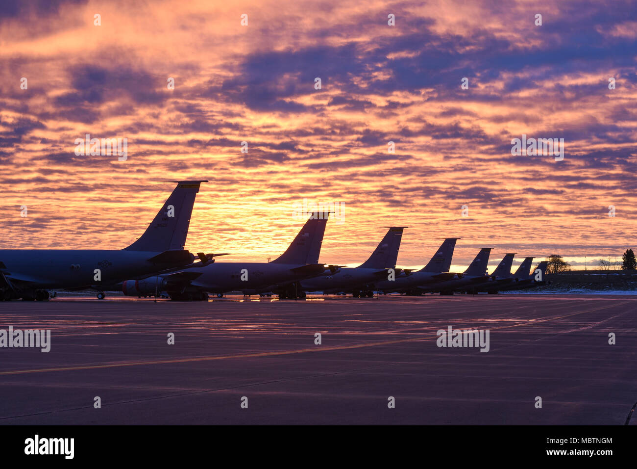 KC-135 aircraft parked on the ramp of the Pennsylvania Air National ...