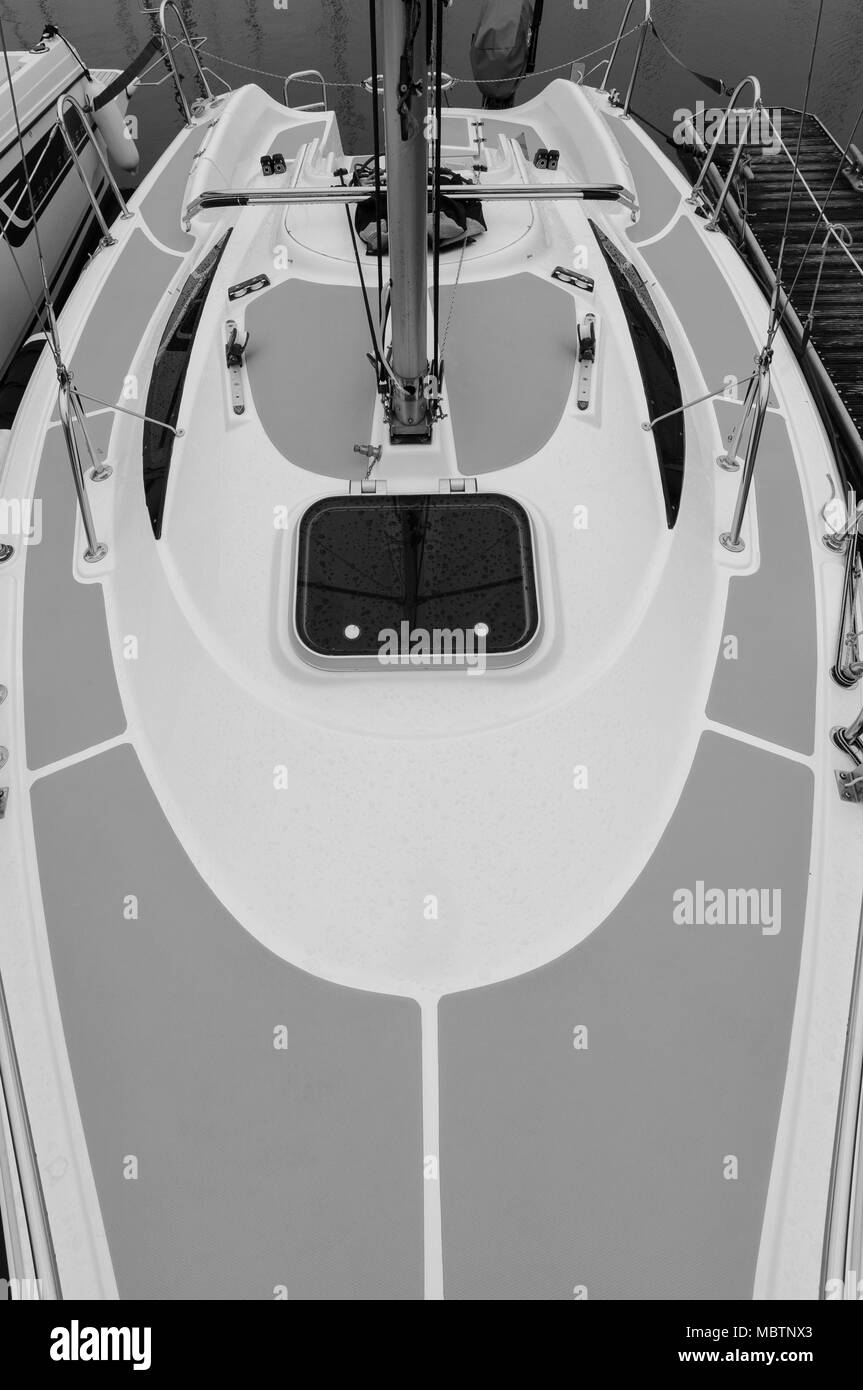 Boat moored in beautiful Black and White Stock Photos & Images - Alamy
