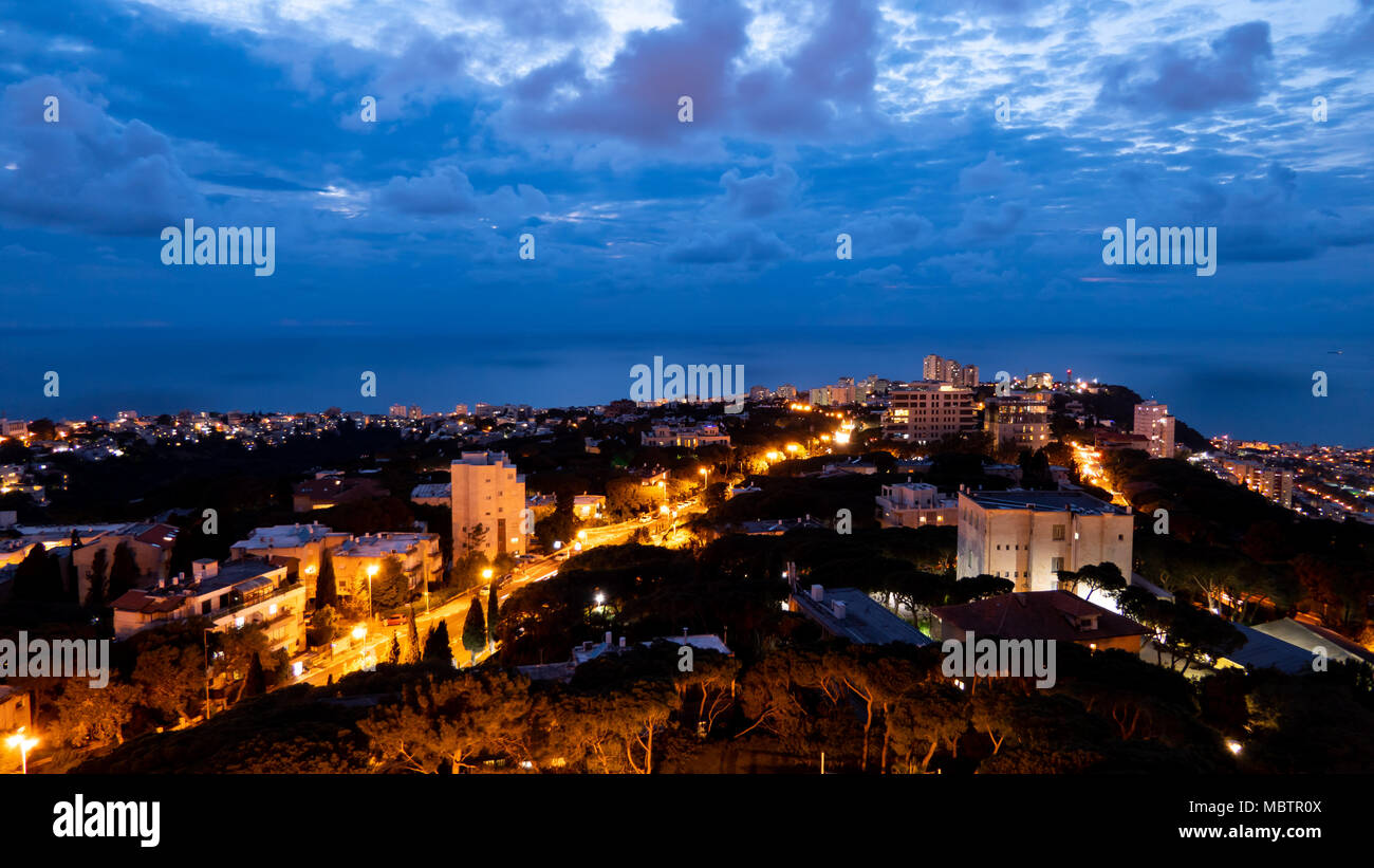 Haifa port in the evening shot taken from Dan Hotel roof Stock Photo ...