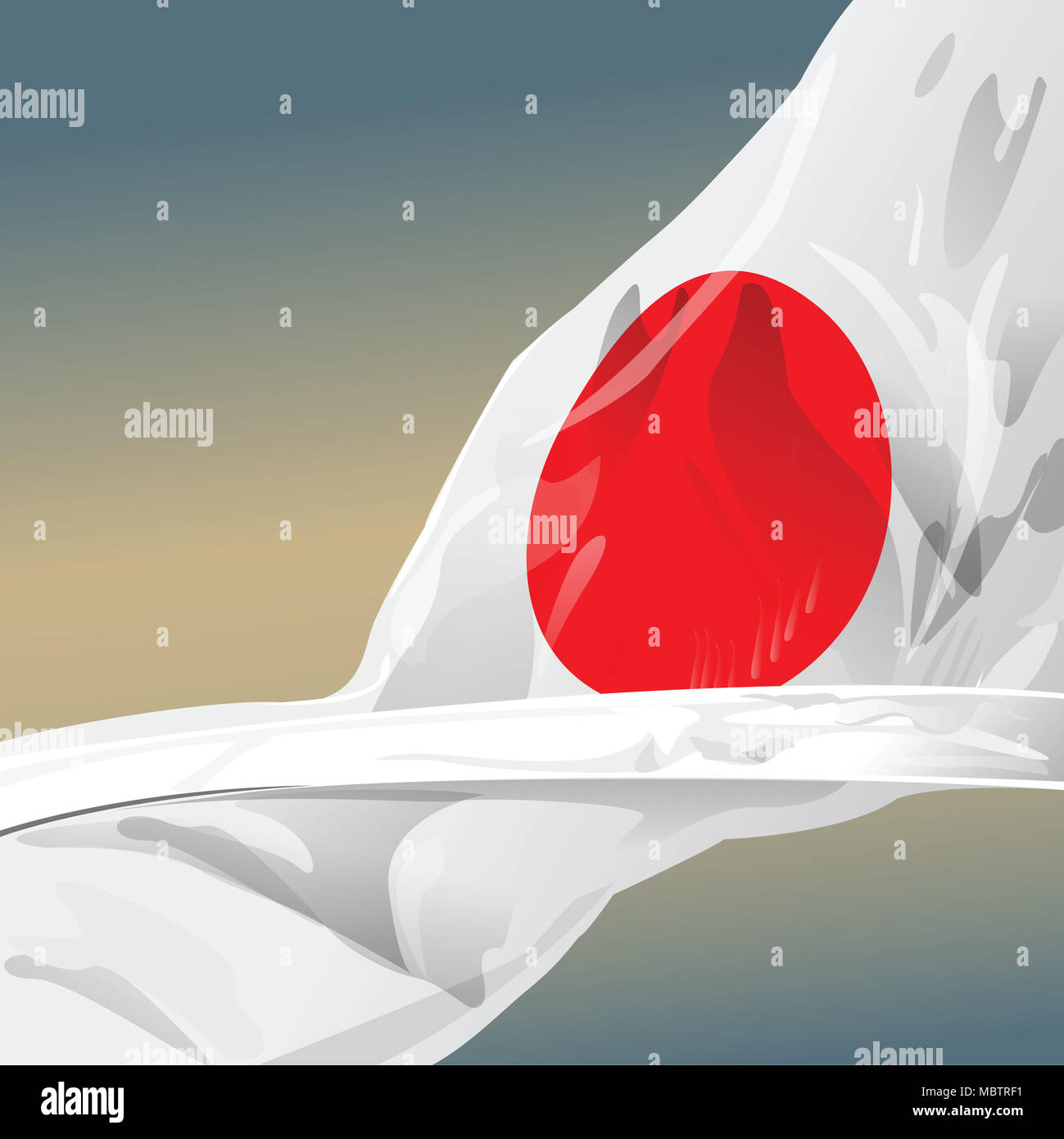 Represent Japan flag for design element of great power country. This ...