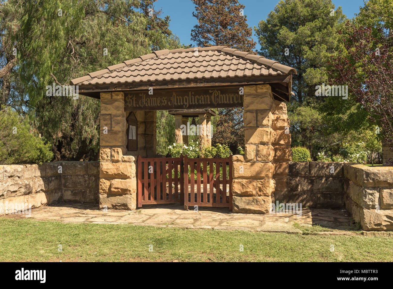 LADYBRAND, SOUTH AFRICA - MARCH 12, 2018: The entrance gate of the St ...