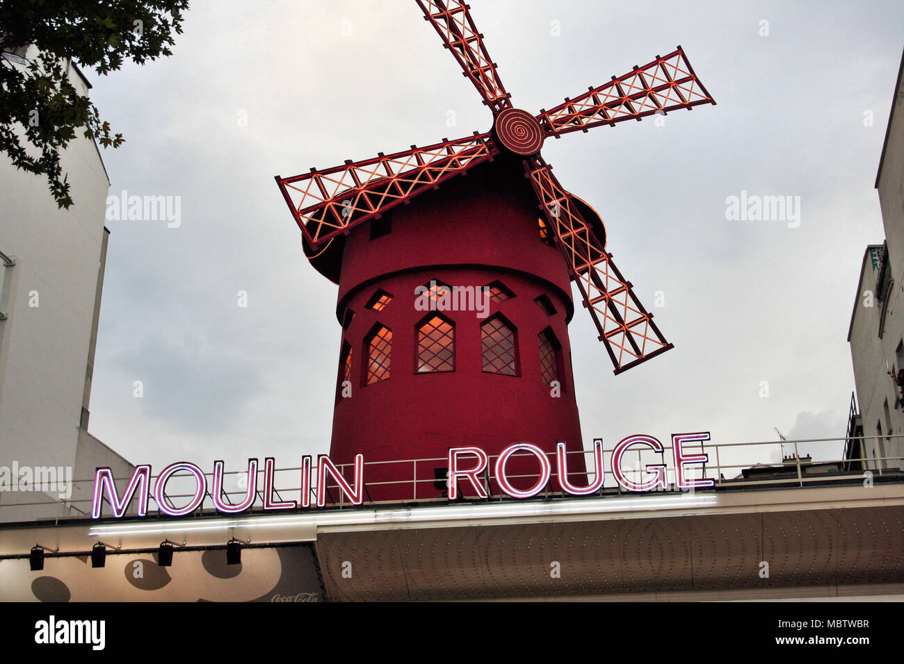 A view of the Windmill at the Moulin Rouge in Paris Stock Photo - Alamy