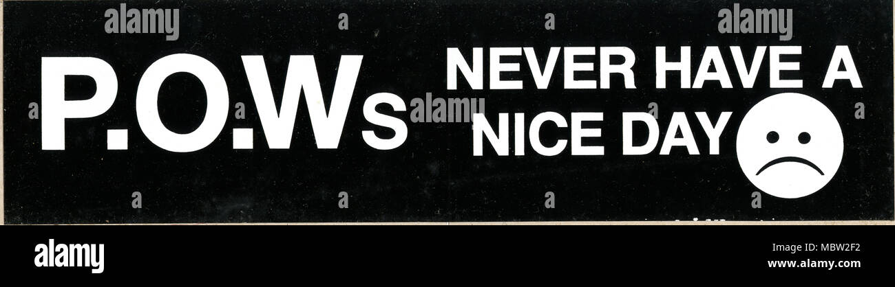 POW Bumper Sticker Stock Photo - Alamy