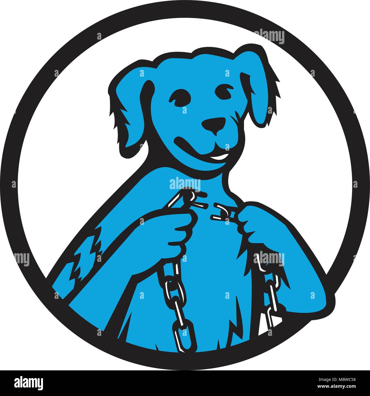 Dog chained Stock Vector Images - Alamy