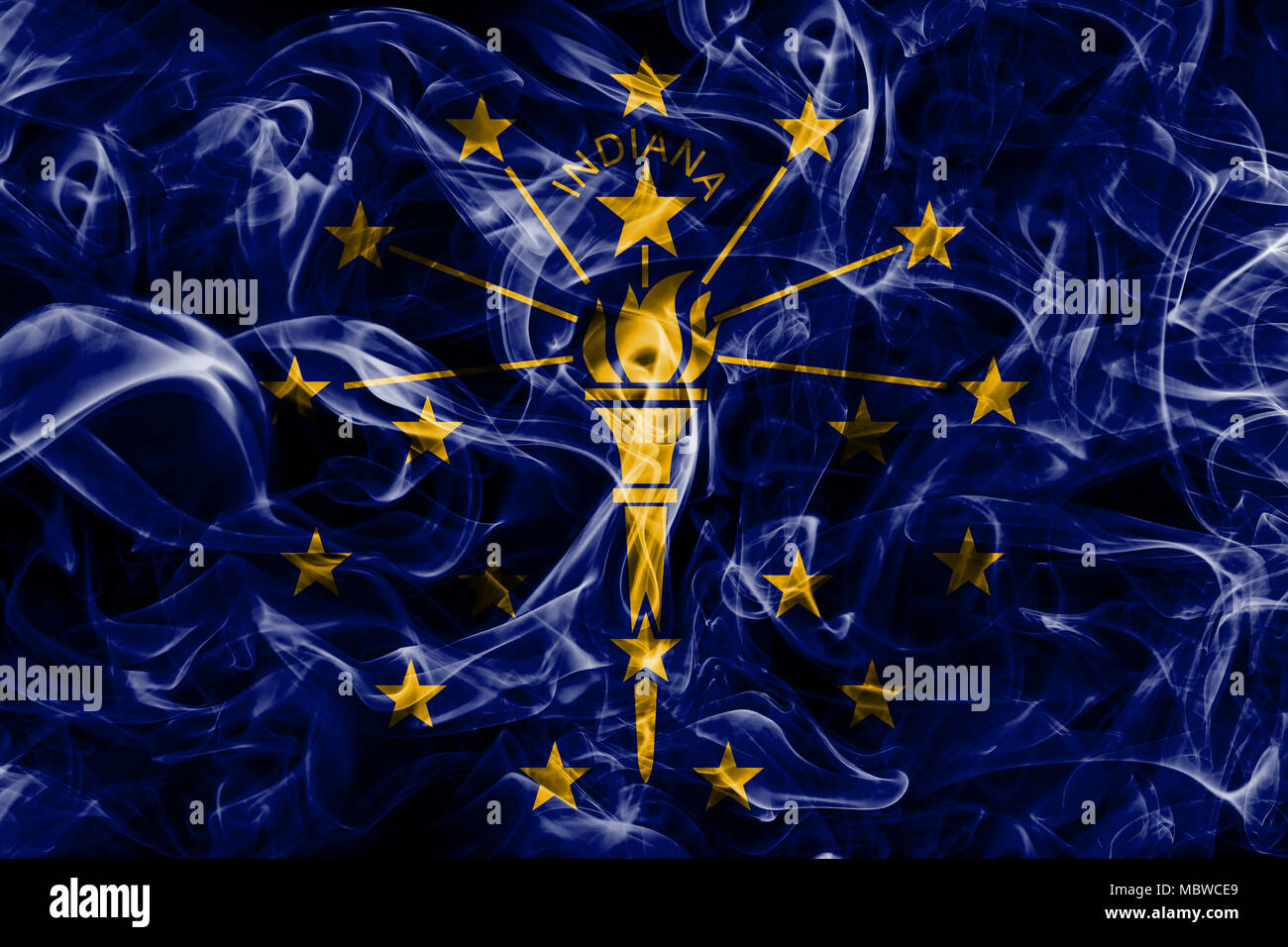 Indiana state smoke flag, United States Of America Stock Photo - Alamy