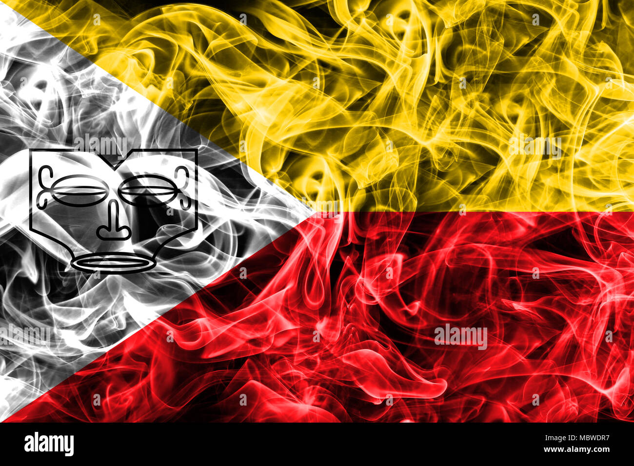 Marquesas Islands smoke flag, islands in French Polynesia Stock Photo ...