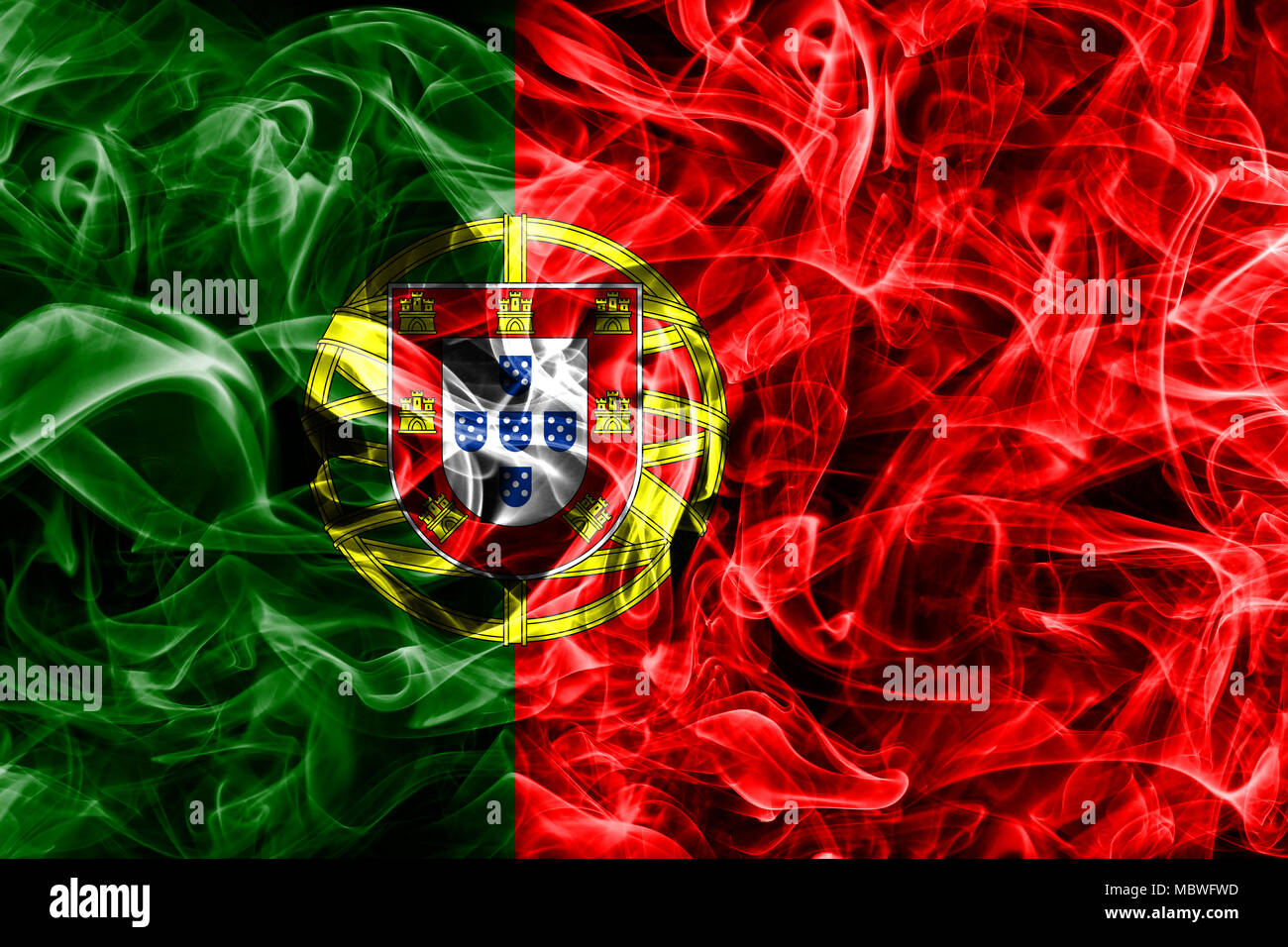 Portugal smoke flag Stock Photo - Alamy