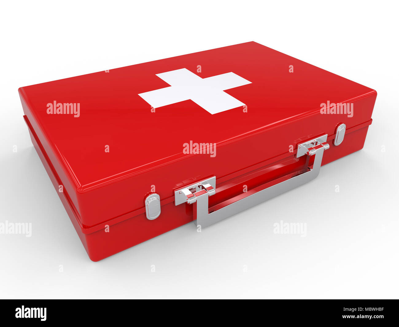 First Aid kit red medical box on white background. 3d illustration ...