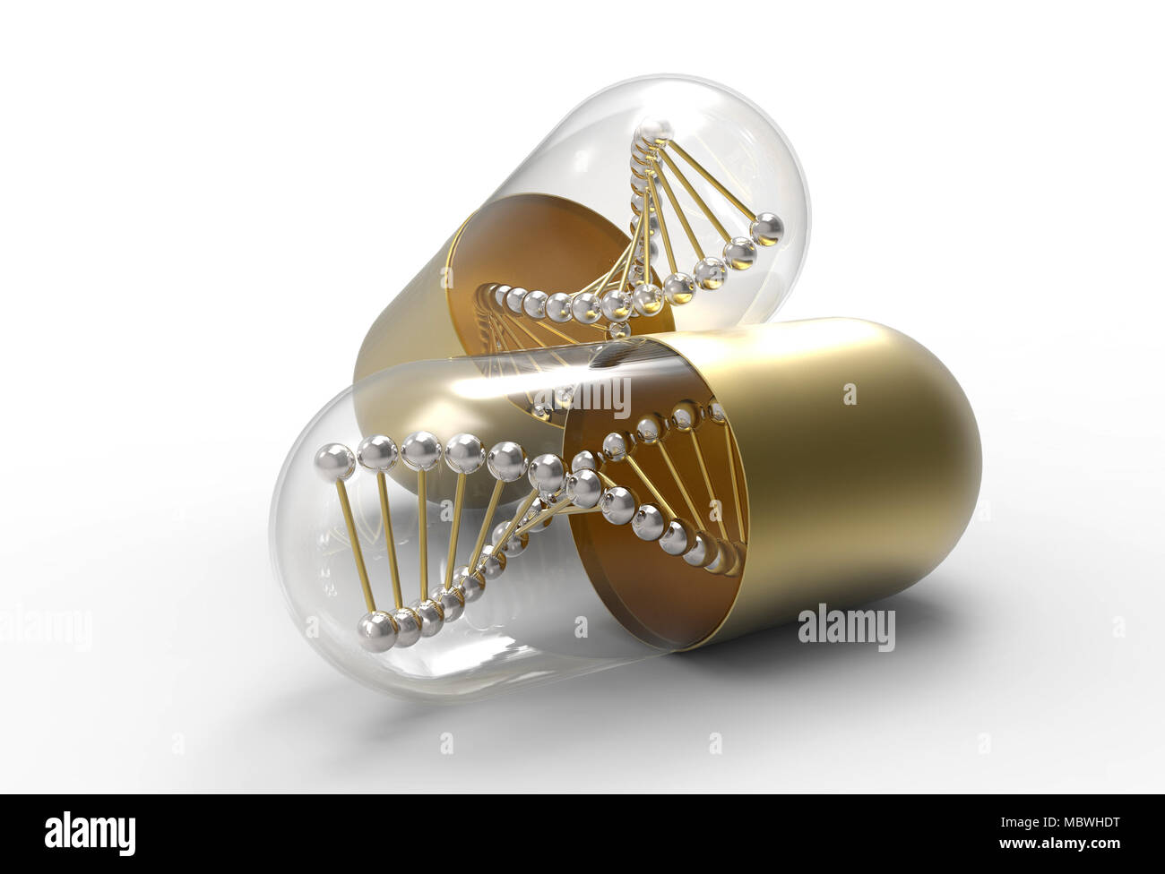 3d illustration golden atom model hi-res stock photography and images ...