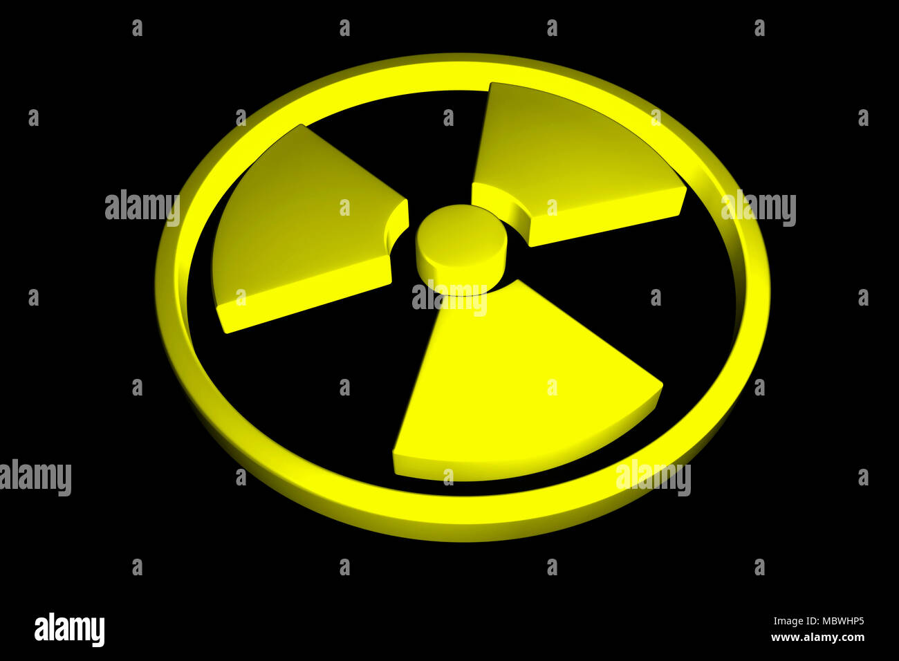 Nuclear sign isolated on black background. 3D rendering Stock Photo - Alamy