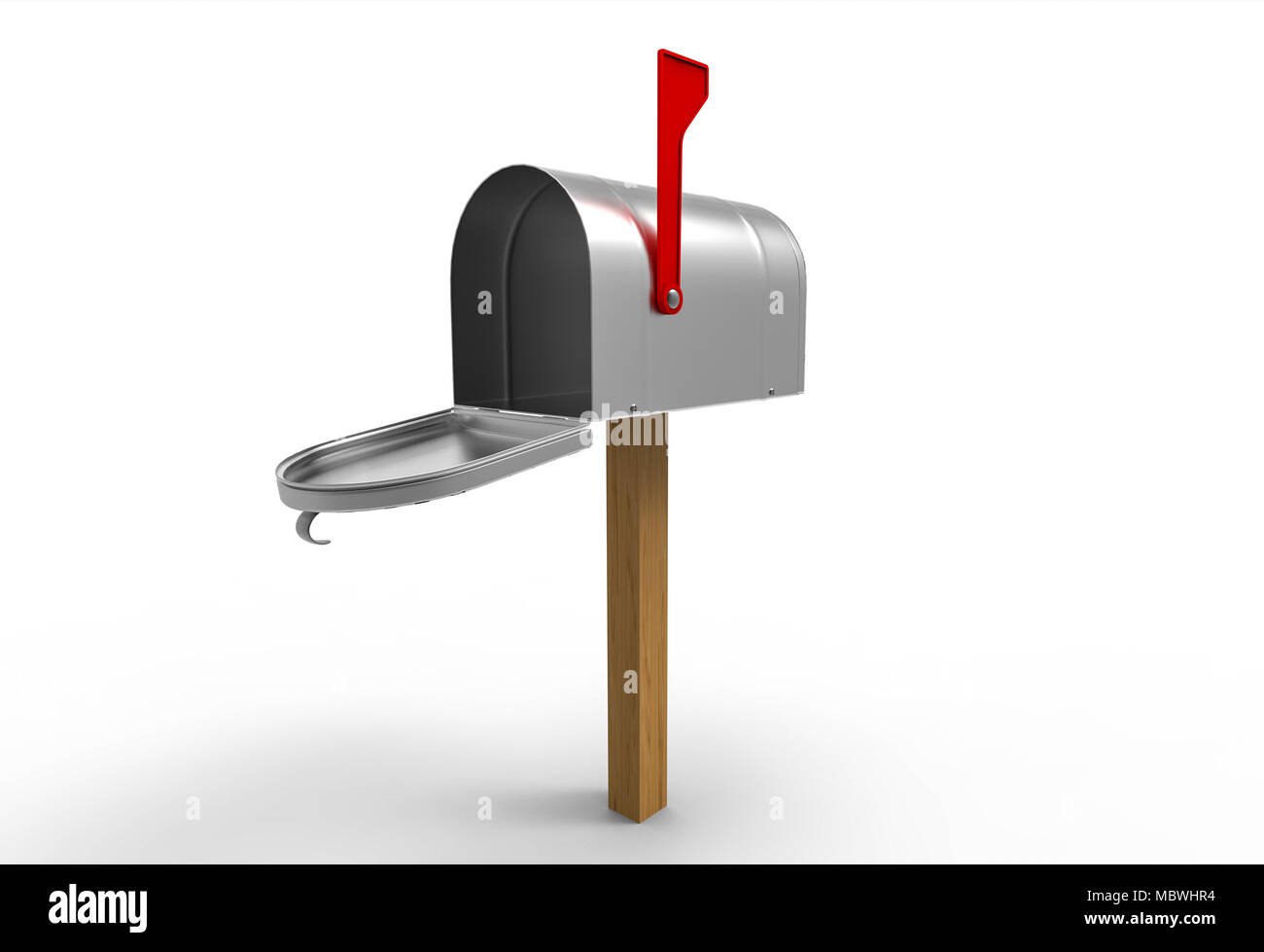 Opened mailbox isolated on white background. 3D illustration Stock ...