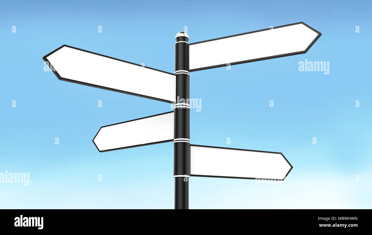 Blank Cross Road Sign