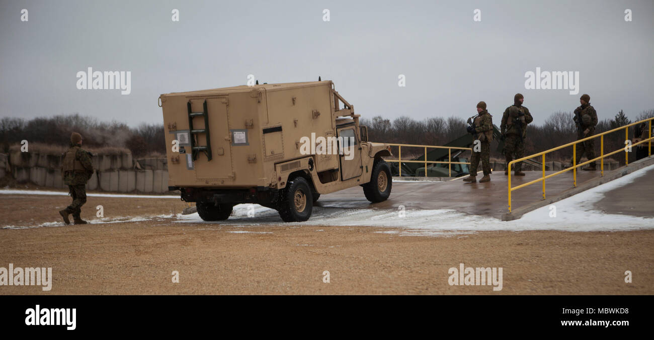 U.S. Marines assigned to Marine Wing Support Squadron 271 ground guide ...