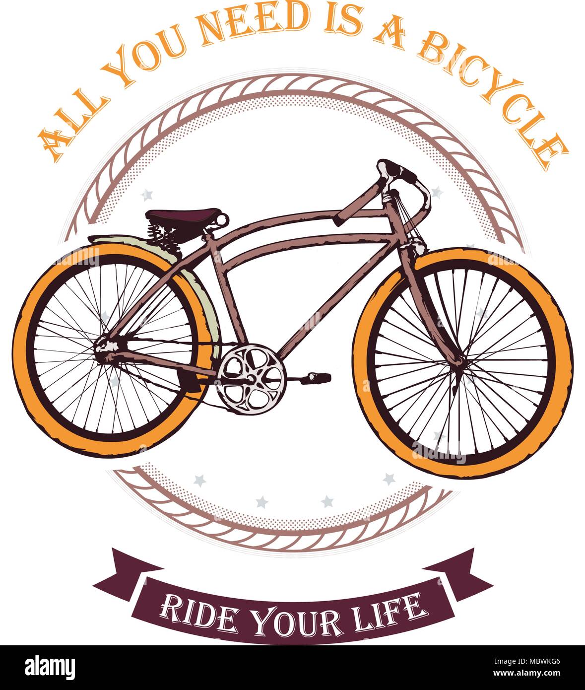 Old bicycle emblem Stock Vector Image & Art - Alamy