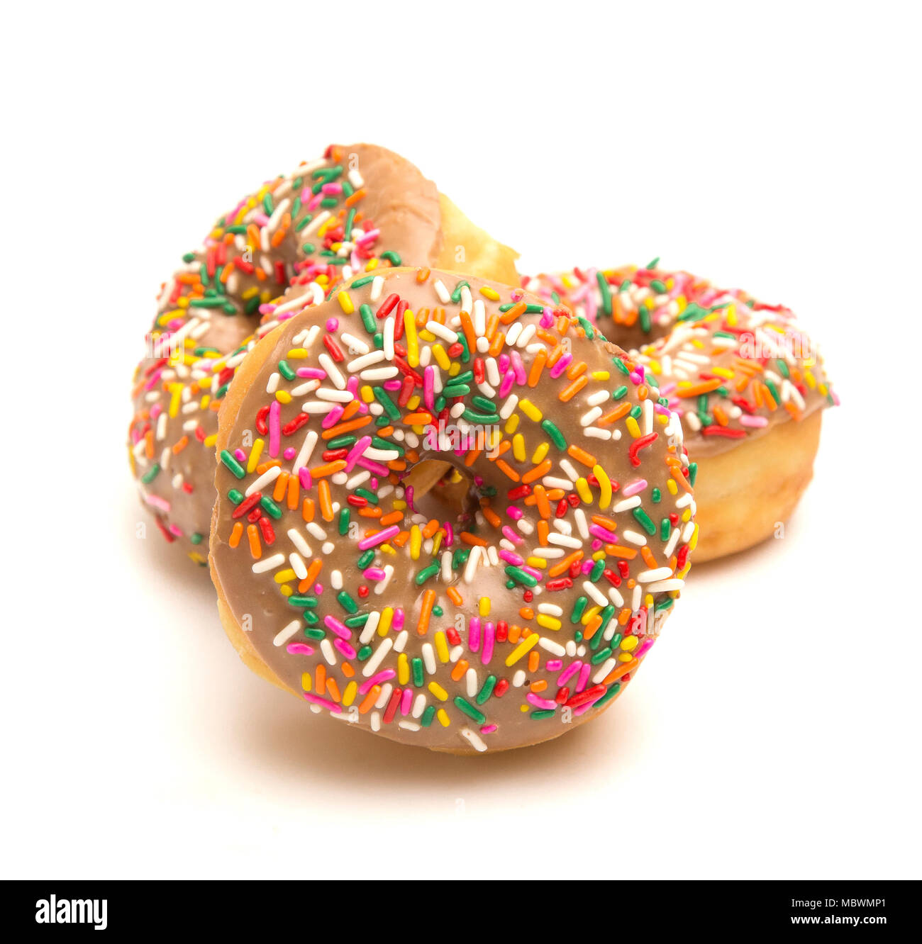 Maple Sprinkle Donuts on a White Background Stock Photo - Alamy