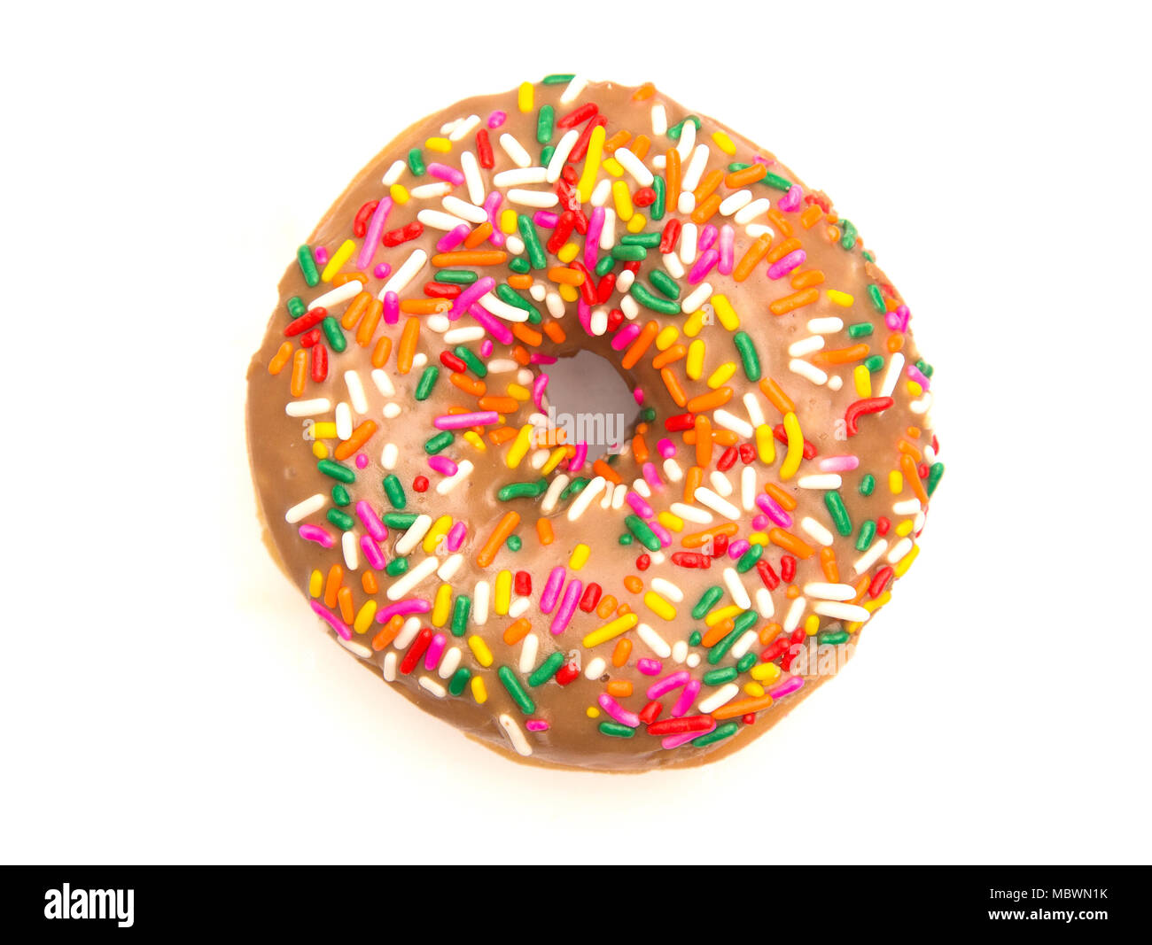 Maple Sprinkle Donuts on a White Background Stock Photo - Alamy