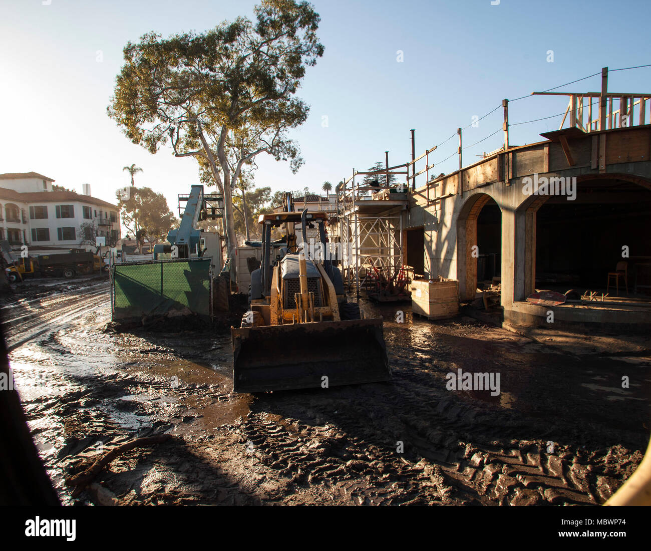 Mud covers roadways in Montecito, California, Jan. 11, 2018, following ...