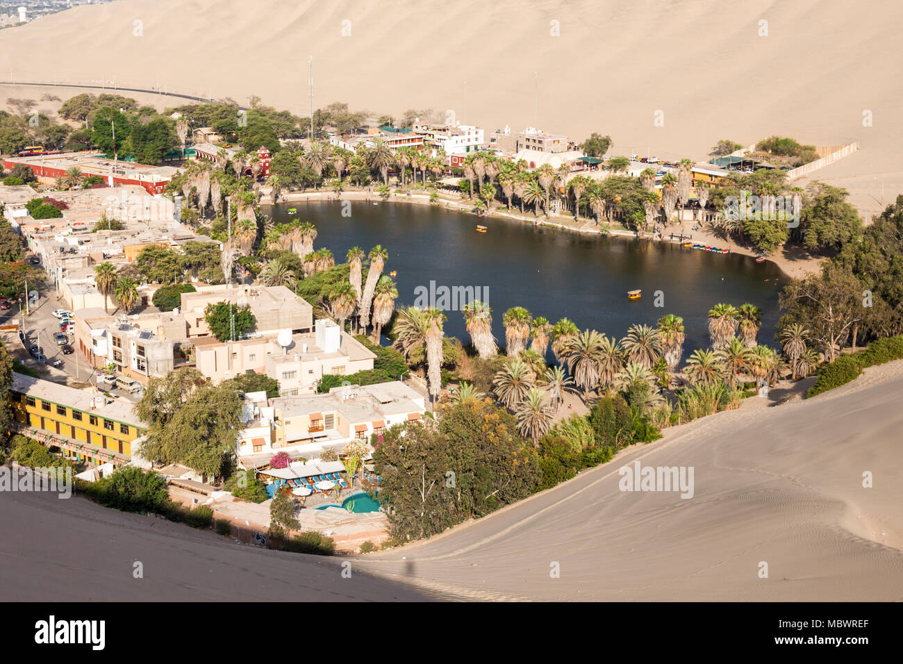 Huacachina oasis in the Ica Region, Peru Stock Photo - Alamy