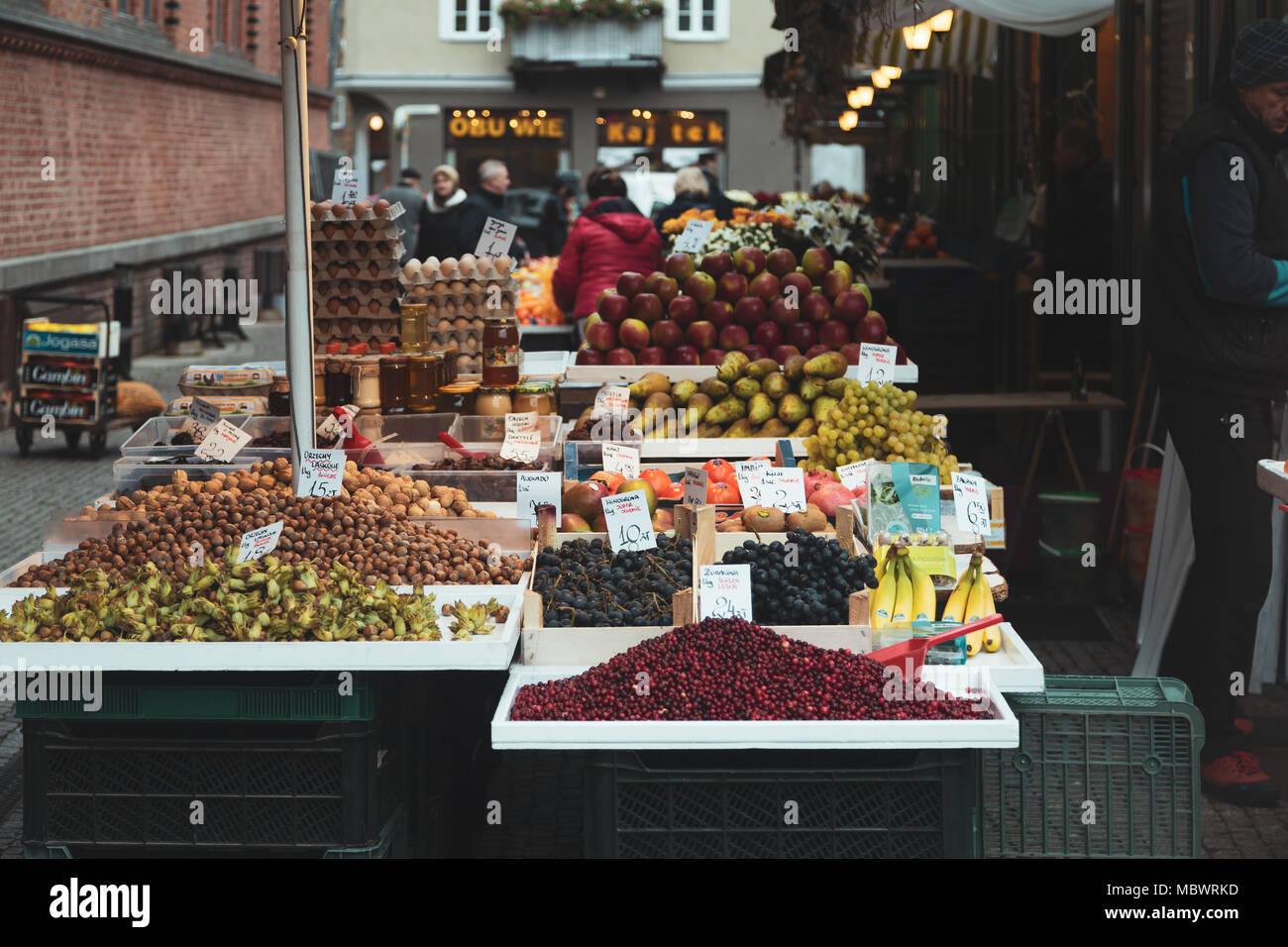 Food market in Gdansk, Poland Stock Photo - Alamy