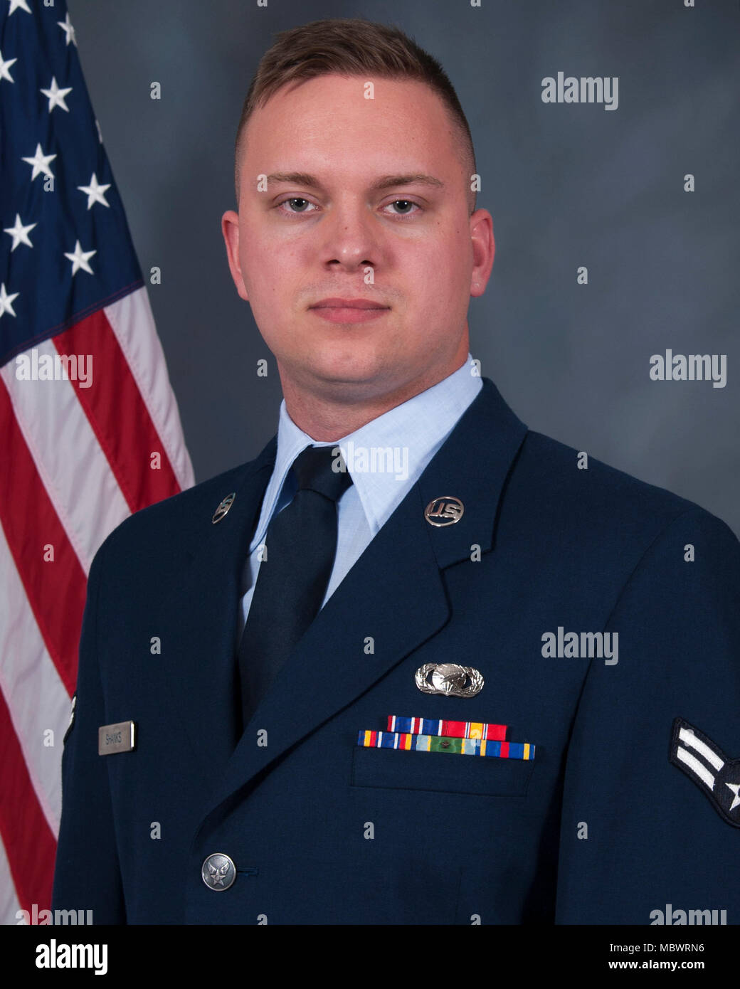 U.S. Airman 1st Class Adam R. Shanks pauses for a photo at MacDill Air ...