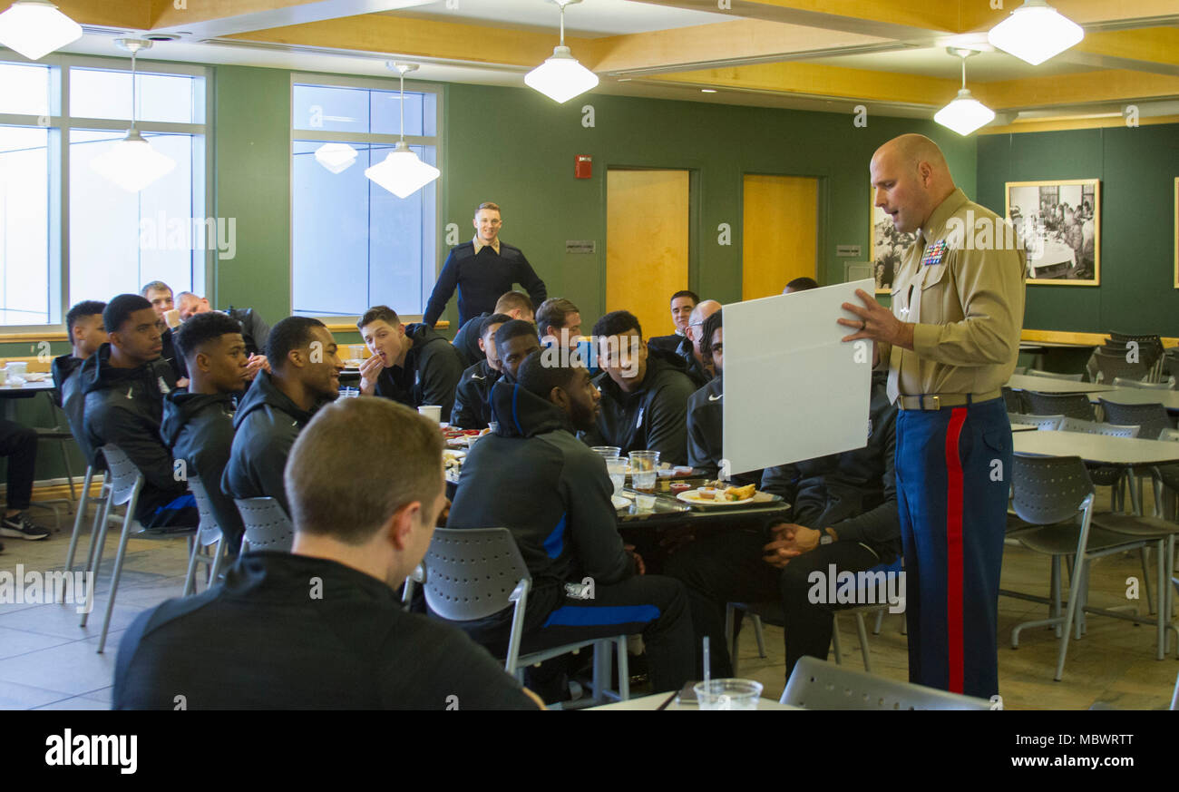 Marine Maj. Ryan B. Cohen, a Silver Star recipient, speaks to the St ...