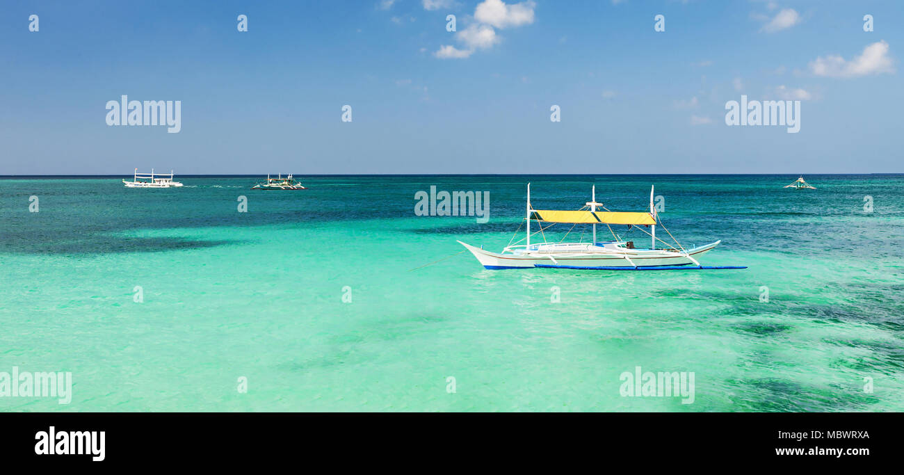 Filipino boat in the sea, Boracay, Philippines Stock Photo - Alamy