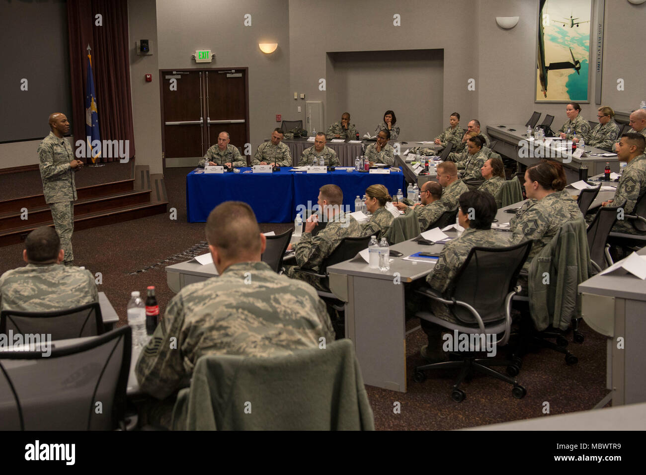 Chief Master Sgt. of the Air Force Kaleth O. Wright speaks to Air Mobility Command Chief ...