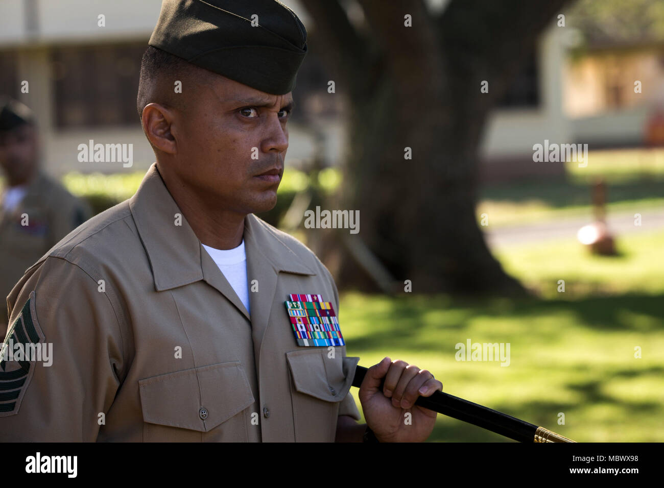 U.S. Marine Corps Sgt. Maj. Phillip J. Billiot, off-going sergeant ...