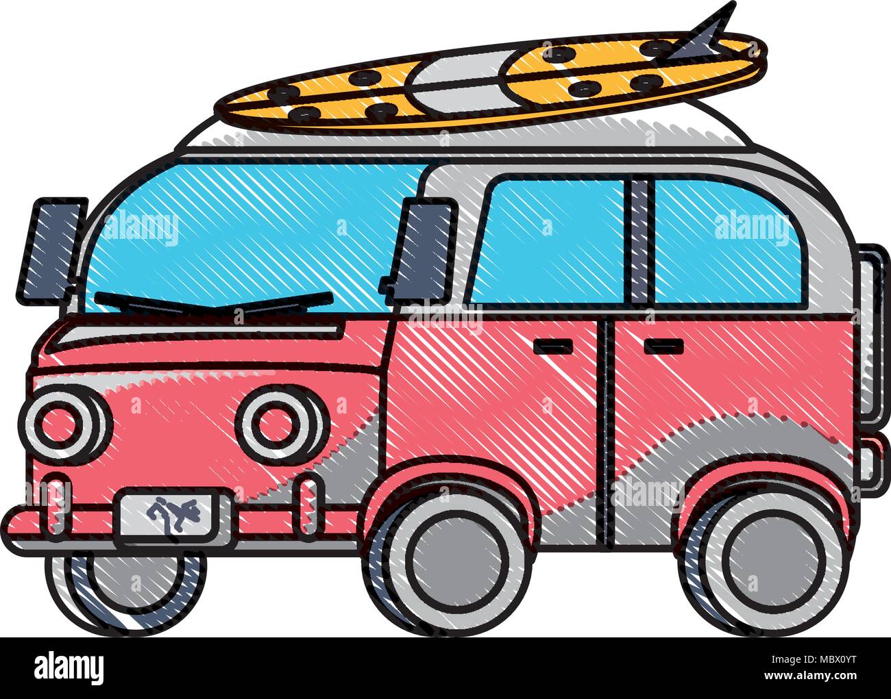 surf van icon over white background, colorful design. vector ...