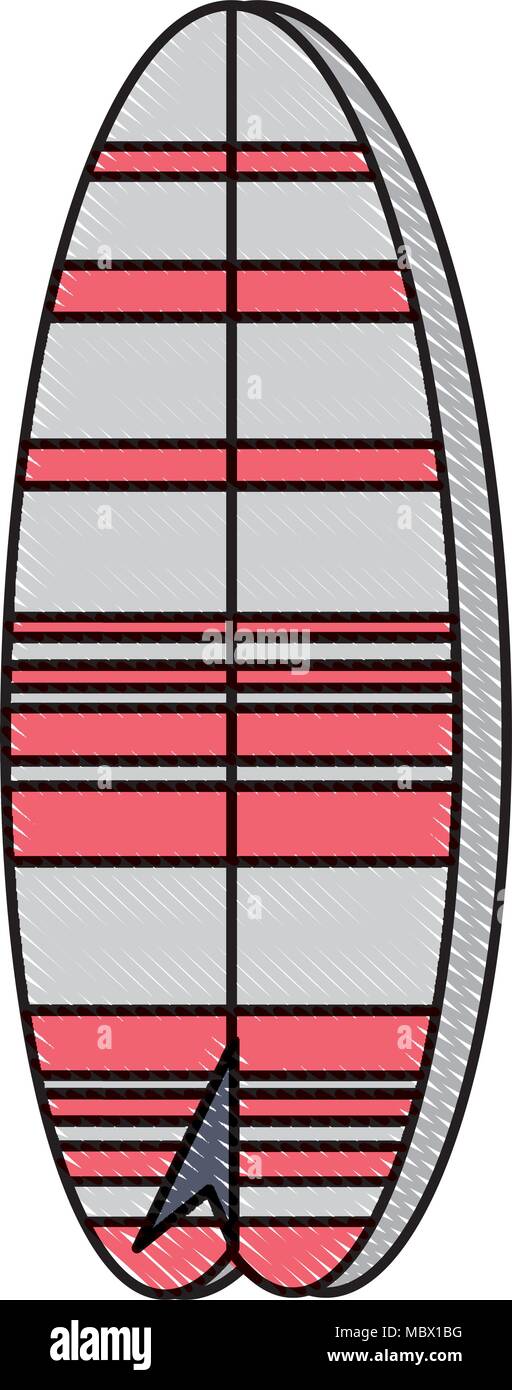 striped surfboard icon over white background, colorful design. vector ...