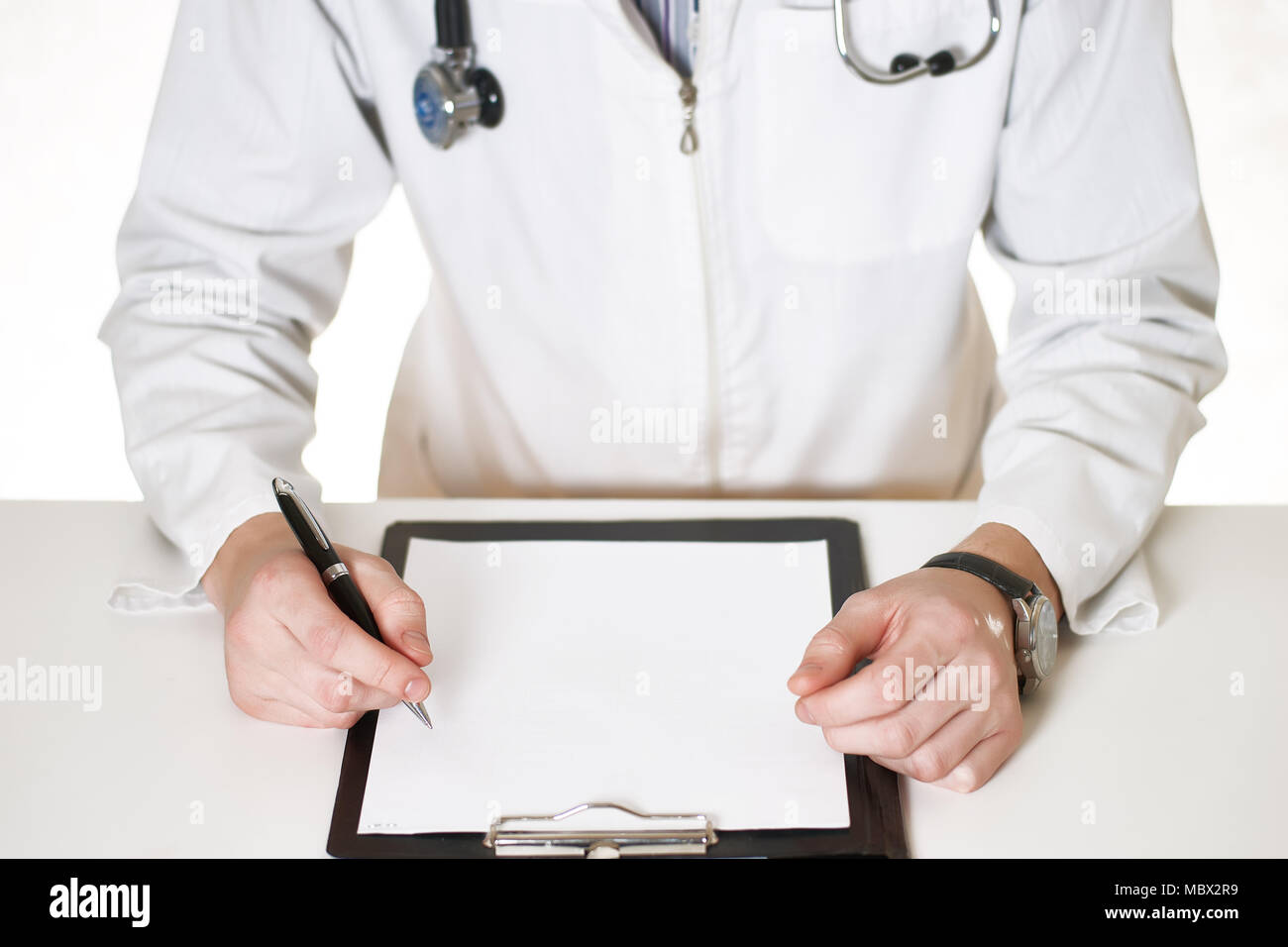 Blank doctor's form Stock Photo - Alamy