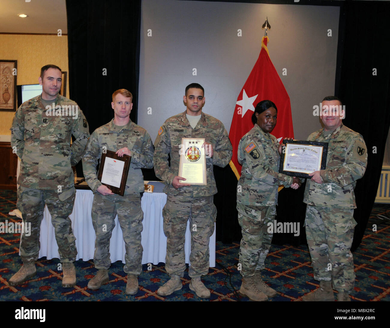 Maj. Gen. Steven A. Shapiro, commanding general, 21st Theater Sustainment Command, presents 5th ...