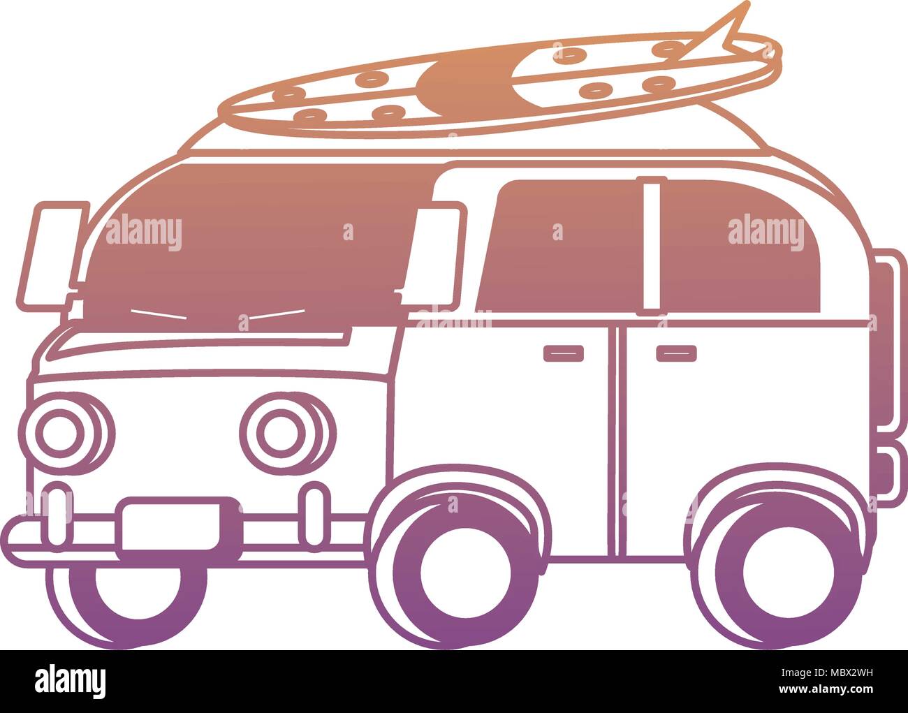 surf van icon over white background, colorful design. vector ...