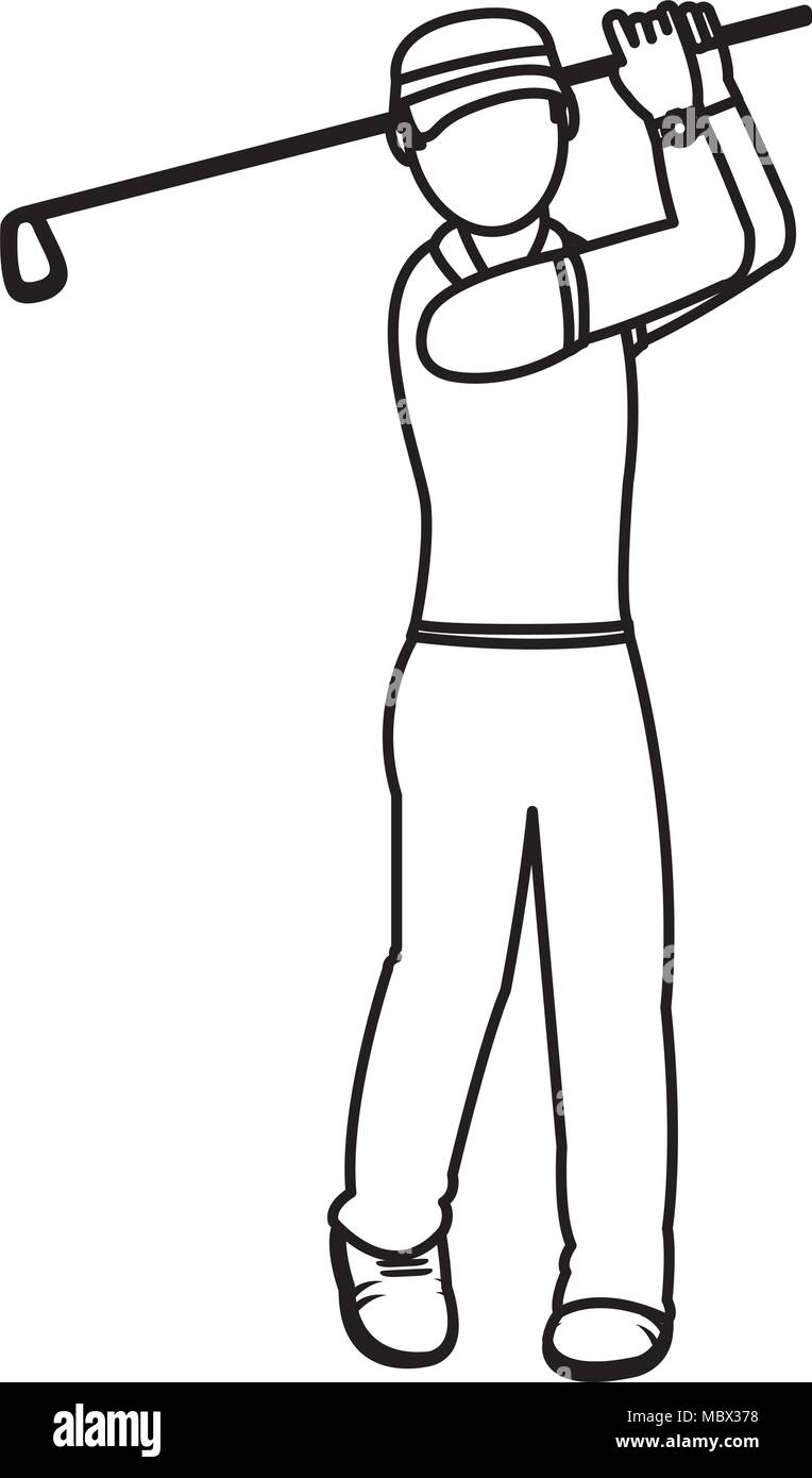 line boy golfer with uniform play golf Stock Vector Image & Art - Alamy