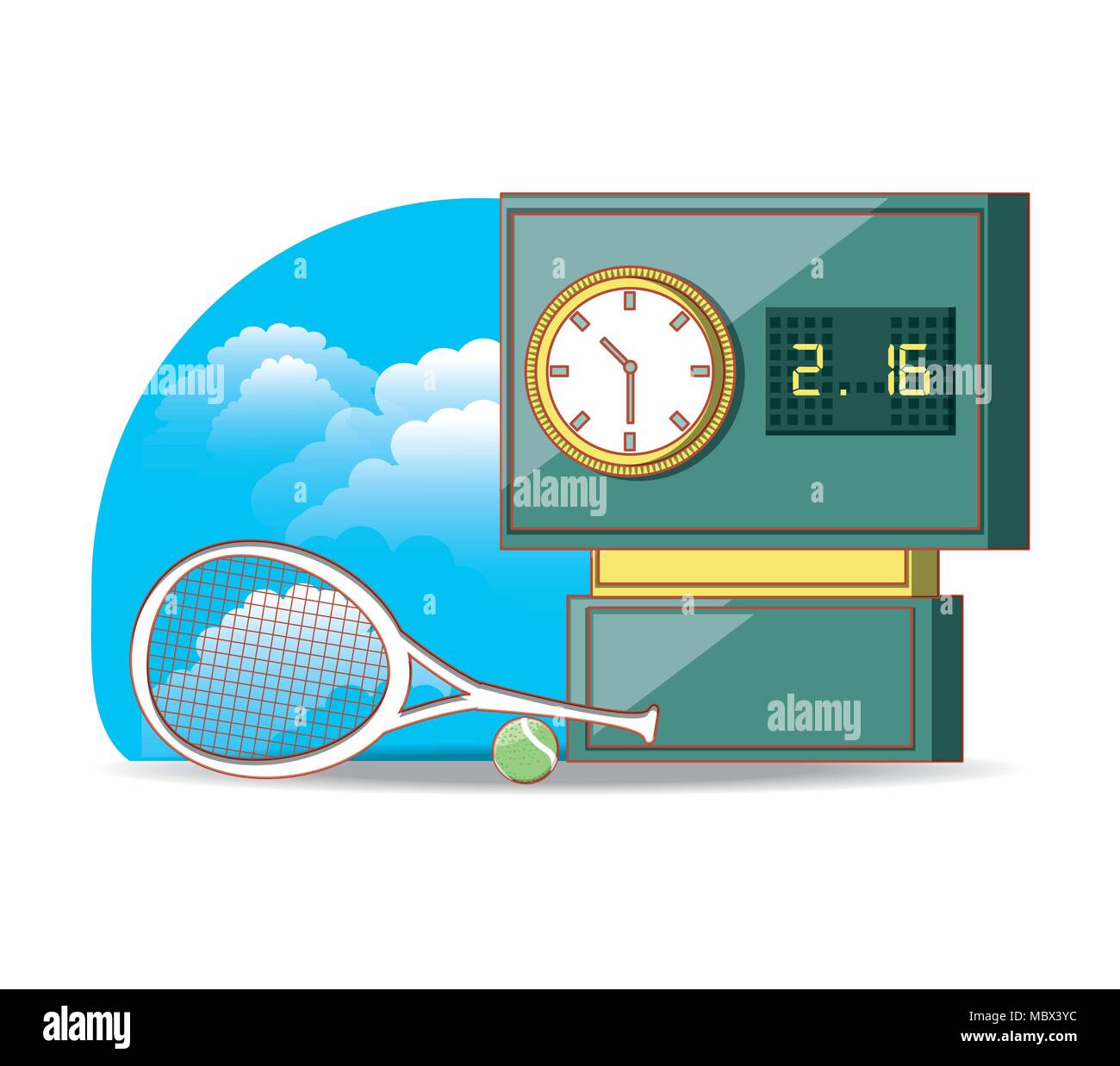 tennis scoreboard with racket vector illustration design Stock Vector ...