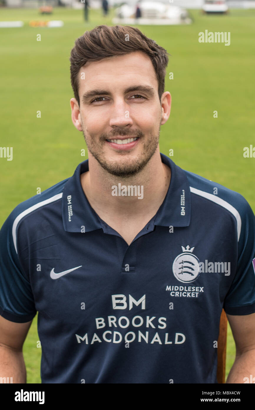 London, UK. 11th Apr, 2018. Steve Finn of Middlesex County Cricket Club ...